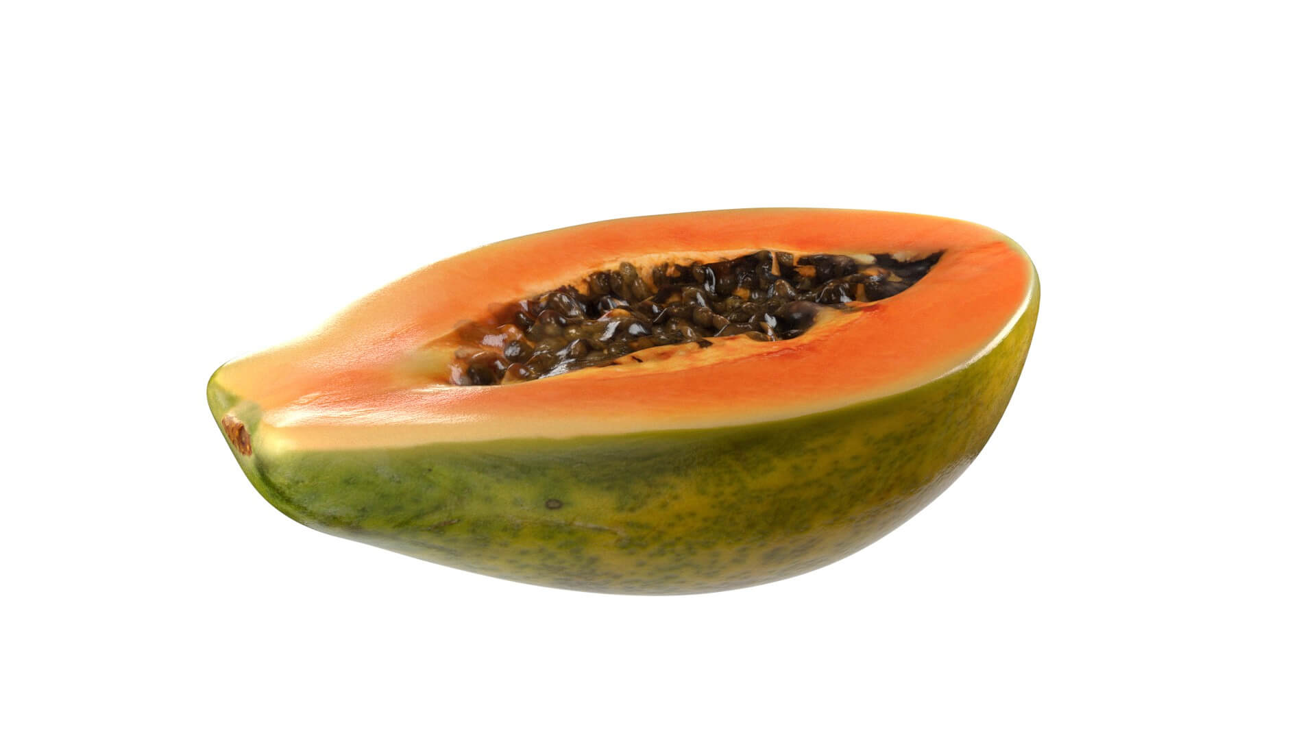 Papaya Fruit Half and Full - 3D Model by 3dstudio