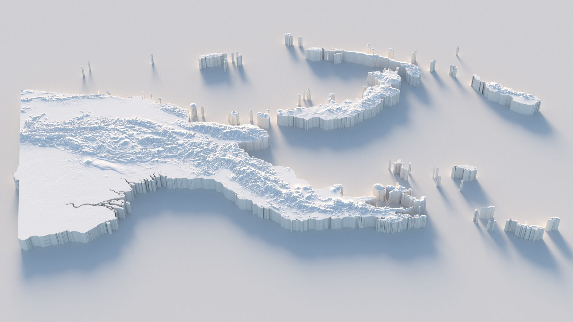 Papua New Guinea Terrain Map - 3D Model by 3dstudio