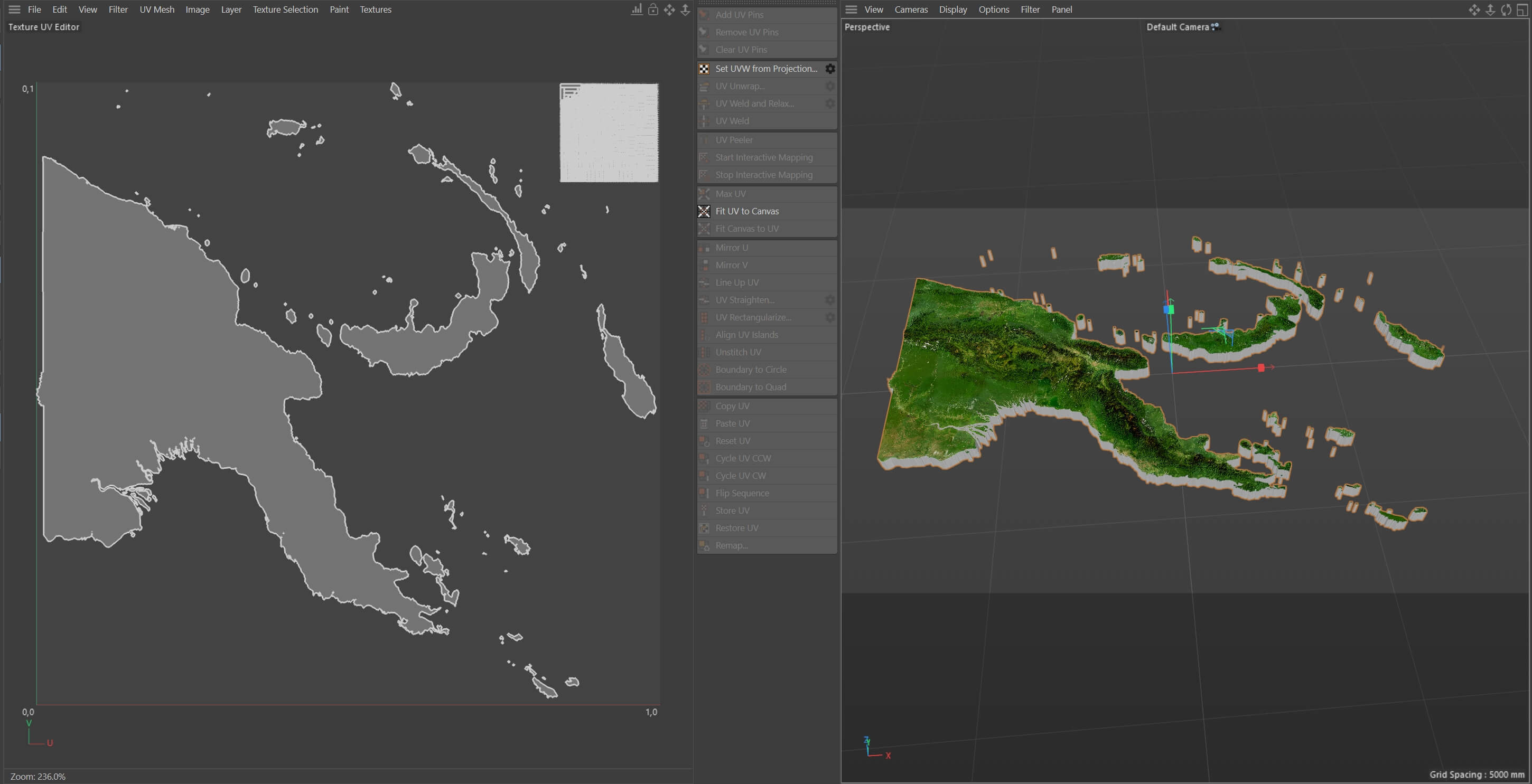 Papua New Guinea Terrain Map - 3D Model by 3dstudio