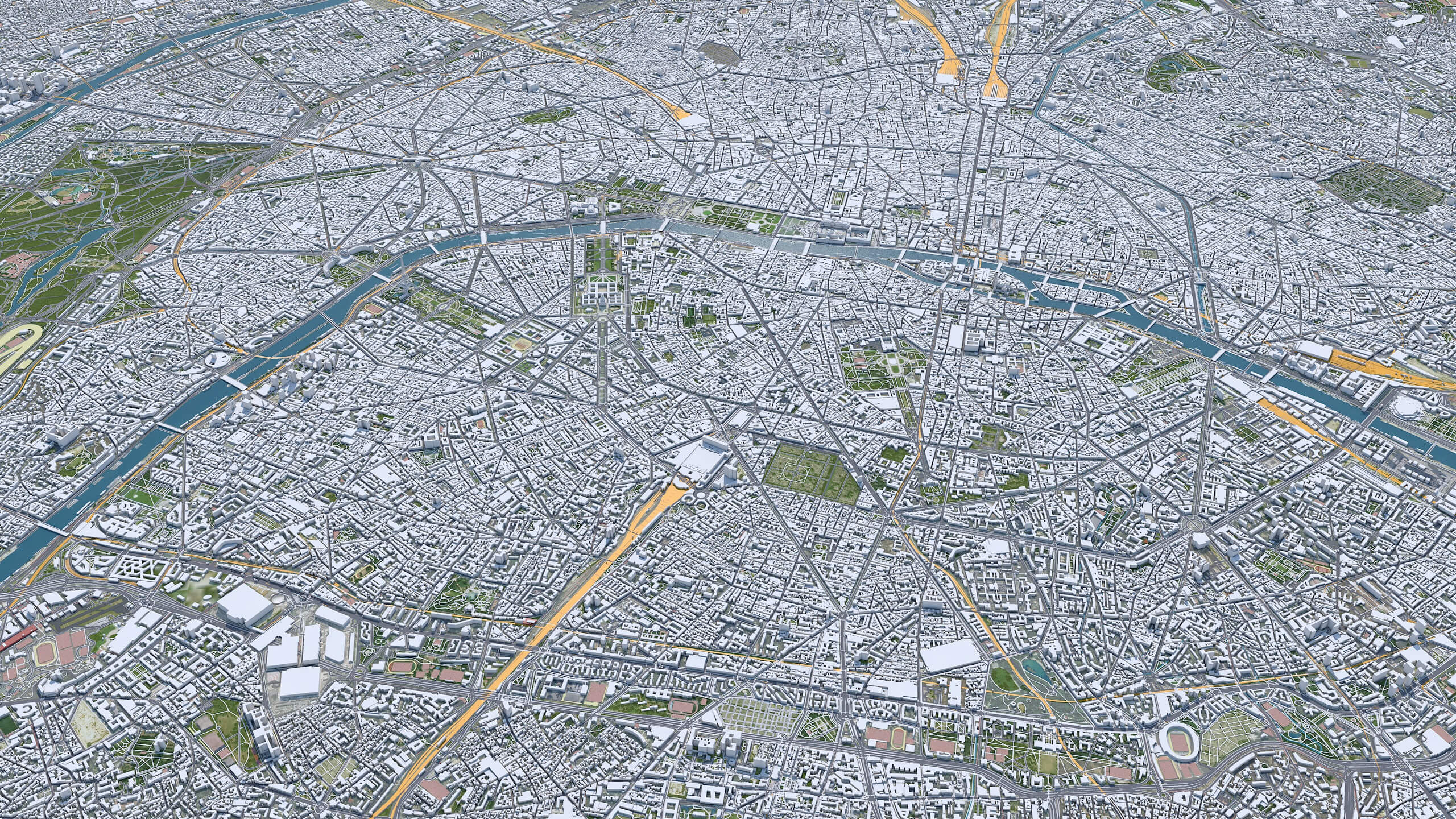 Paris, France 30km - 3D Model by 3dstudio