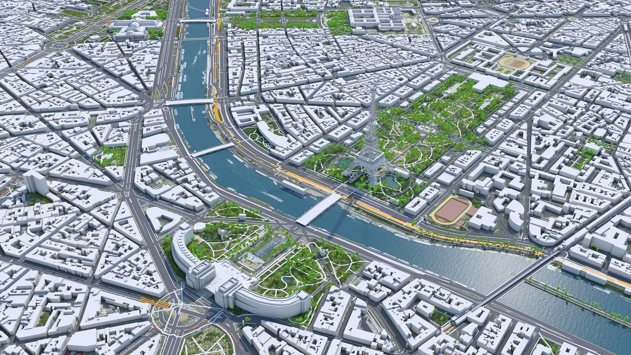 Paris, France 30km - 3D Model by 3dstudio