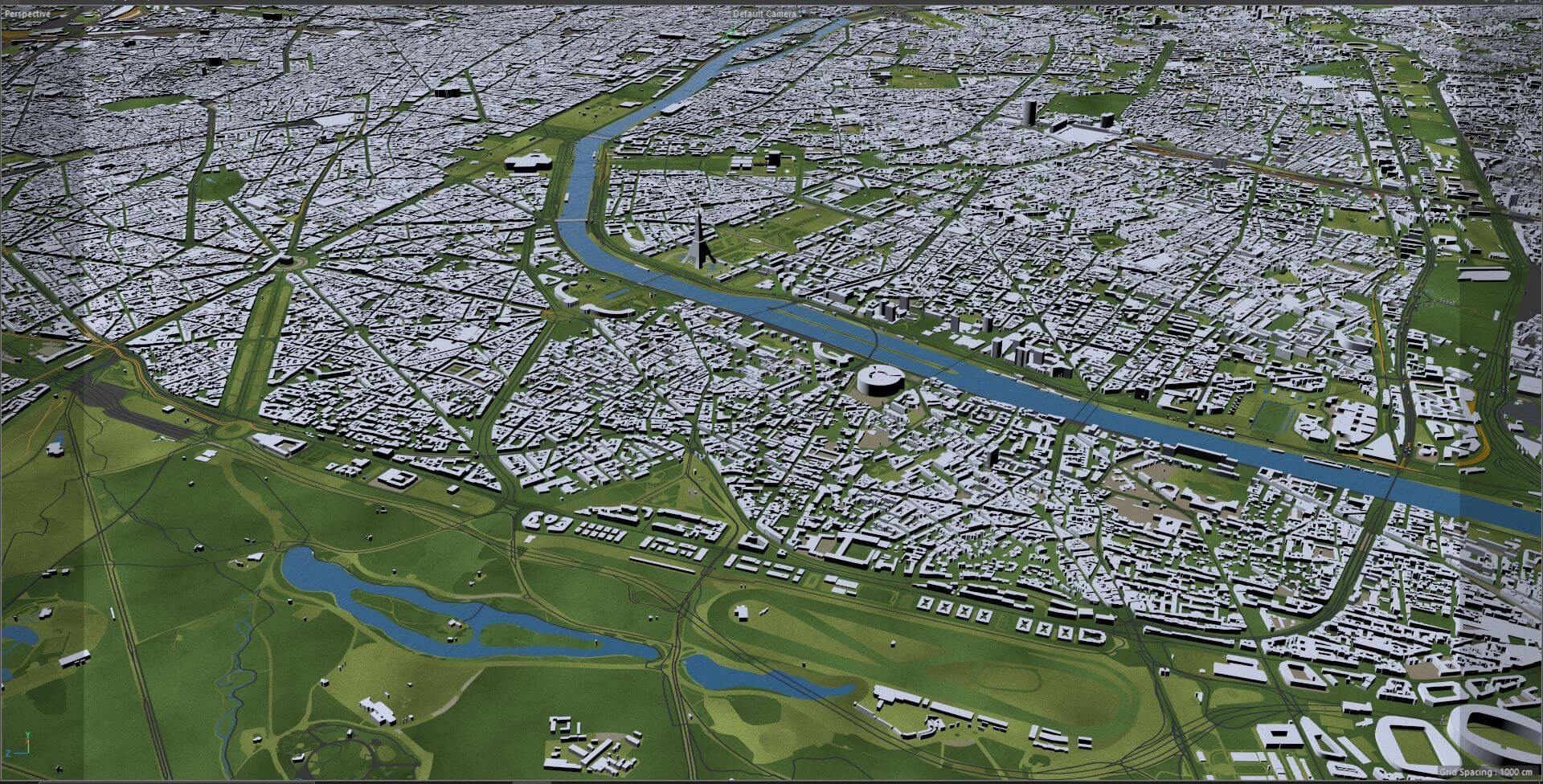 Paris France 55km - 3D Model by 3dstudio