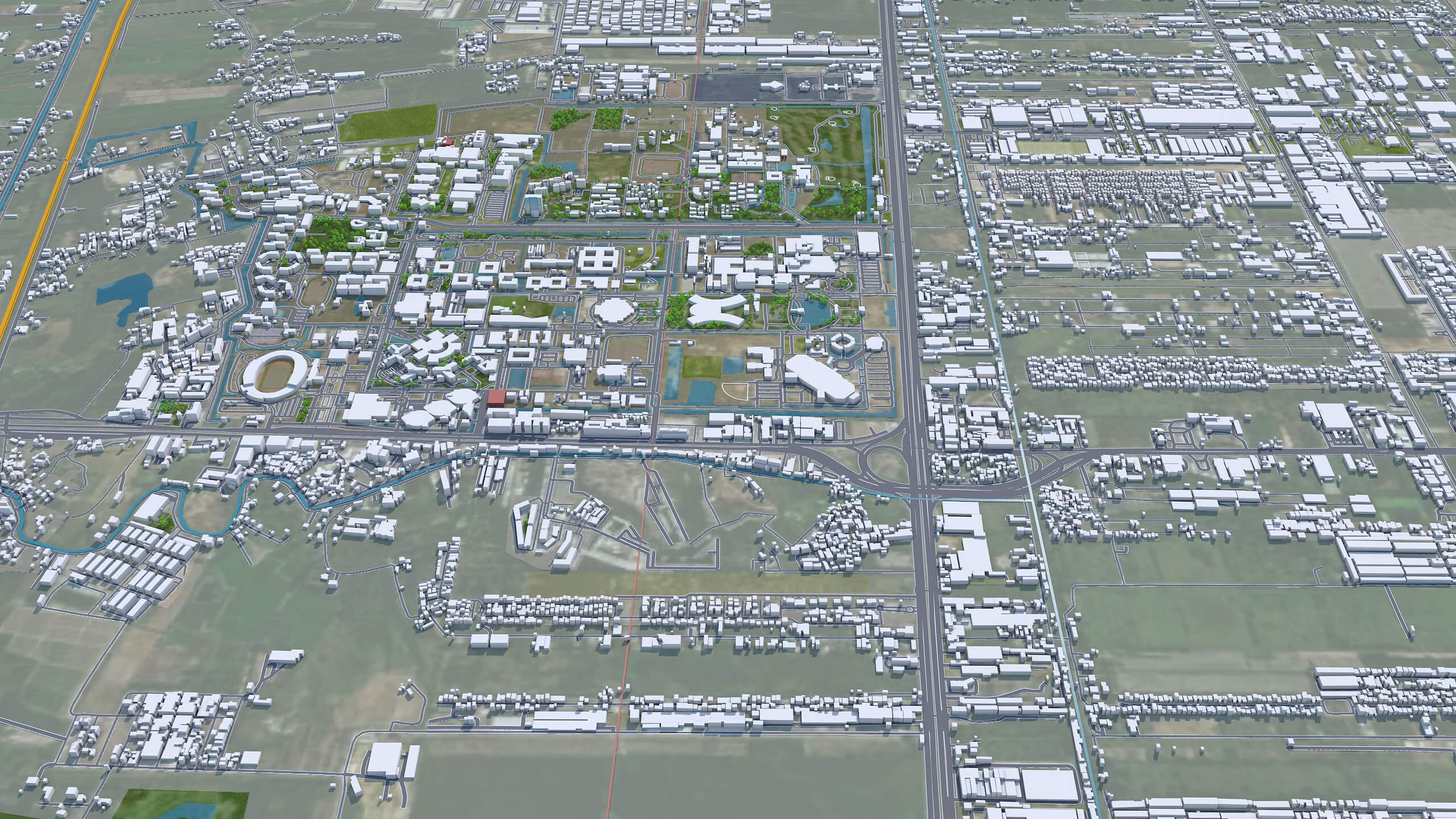 Pathum City Thani Thailand 3D Model 70km by 3dstudio