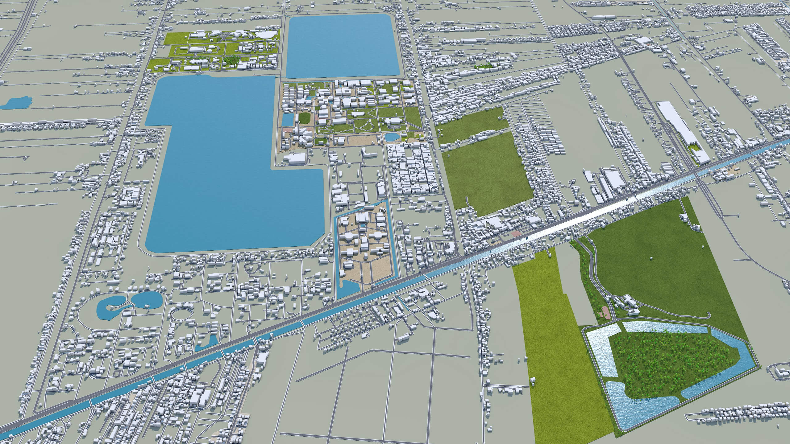 Pathum City Thani Thailand 3D Model 70km by 3dstudio