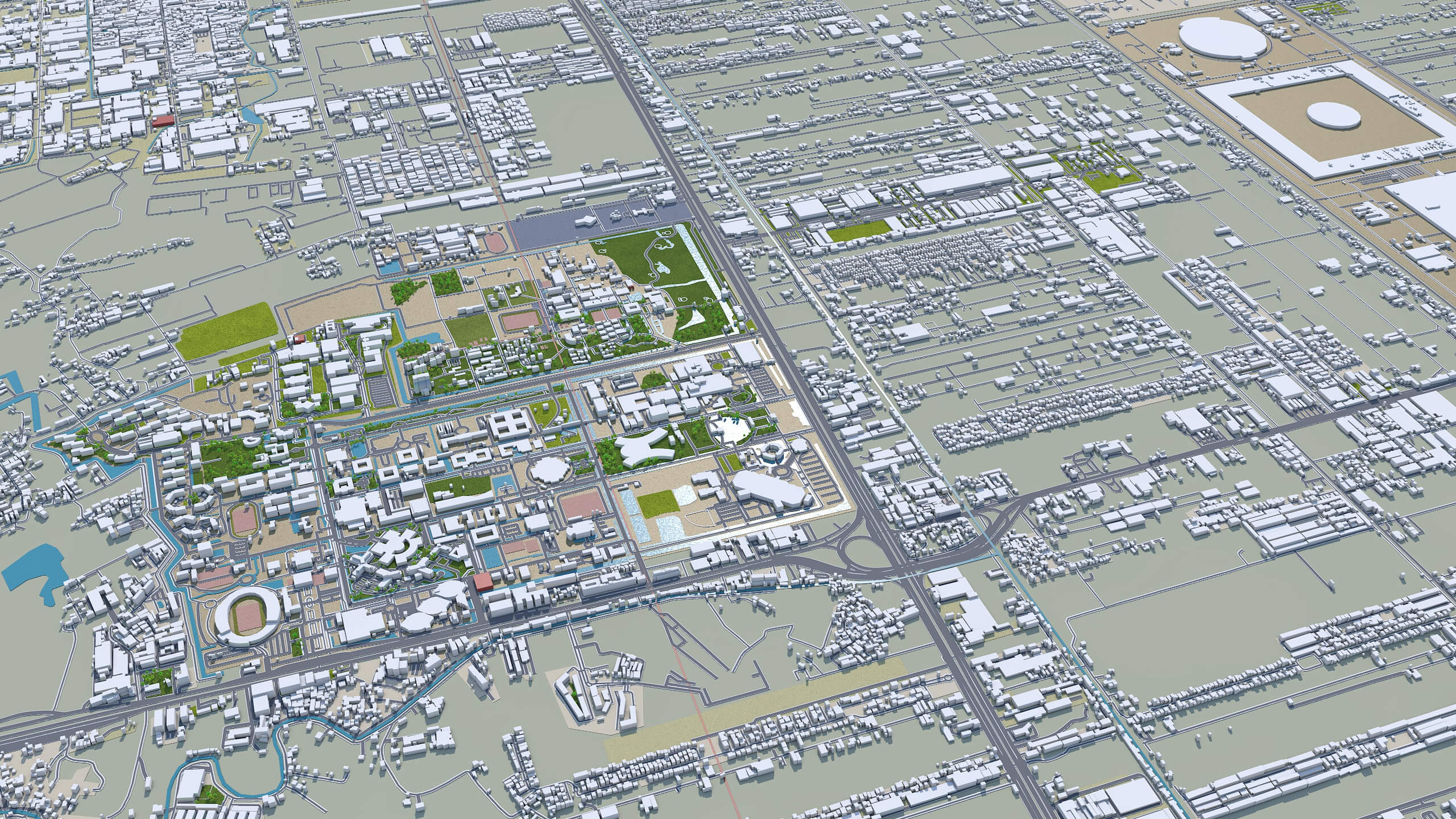 Pathum City Thani Thailand 3D Model 70km by 3dstudio
