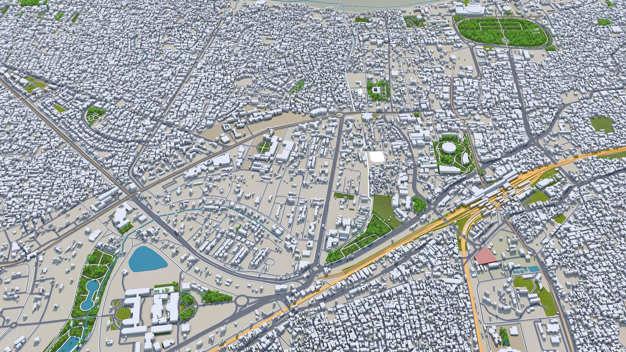 Patna City Bihar India 3D Model 35km by 3dstudio