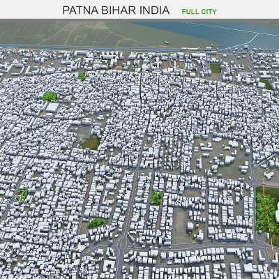 Patna City Bihar India 3D Model 35km by 3dstudio