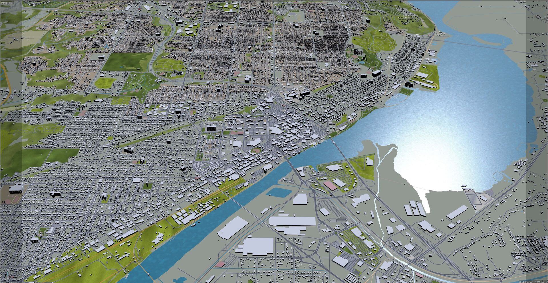 Peoria, Illinois USA 40km - 3D Model by 3dstudio
