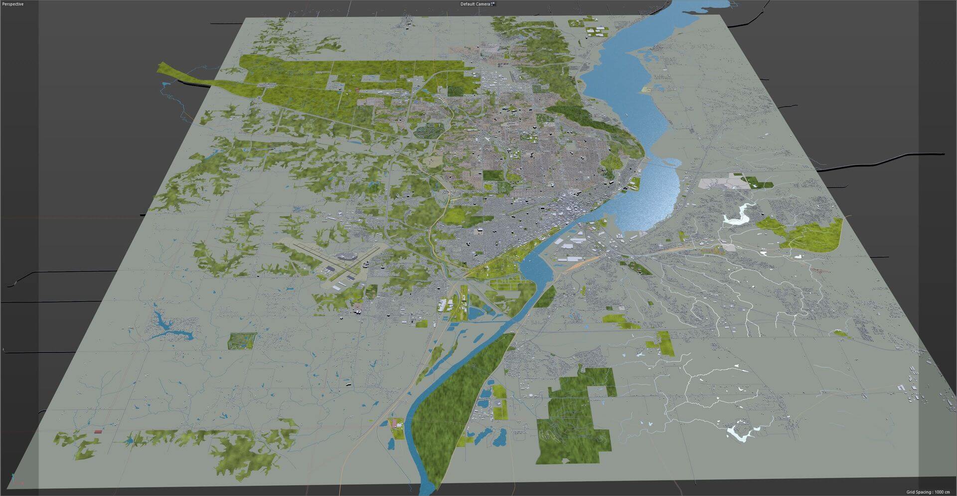 Peoria, Illinois USA 40km - 3D Model by 3dstudio