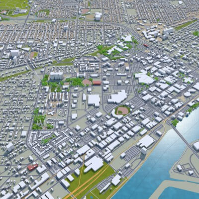 Peoria, Illinois USA 40km - 3D Model by 3dstudio
