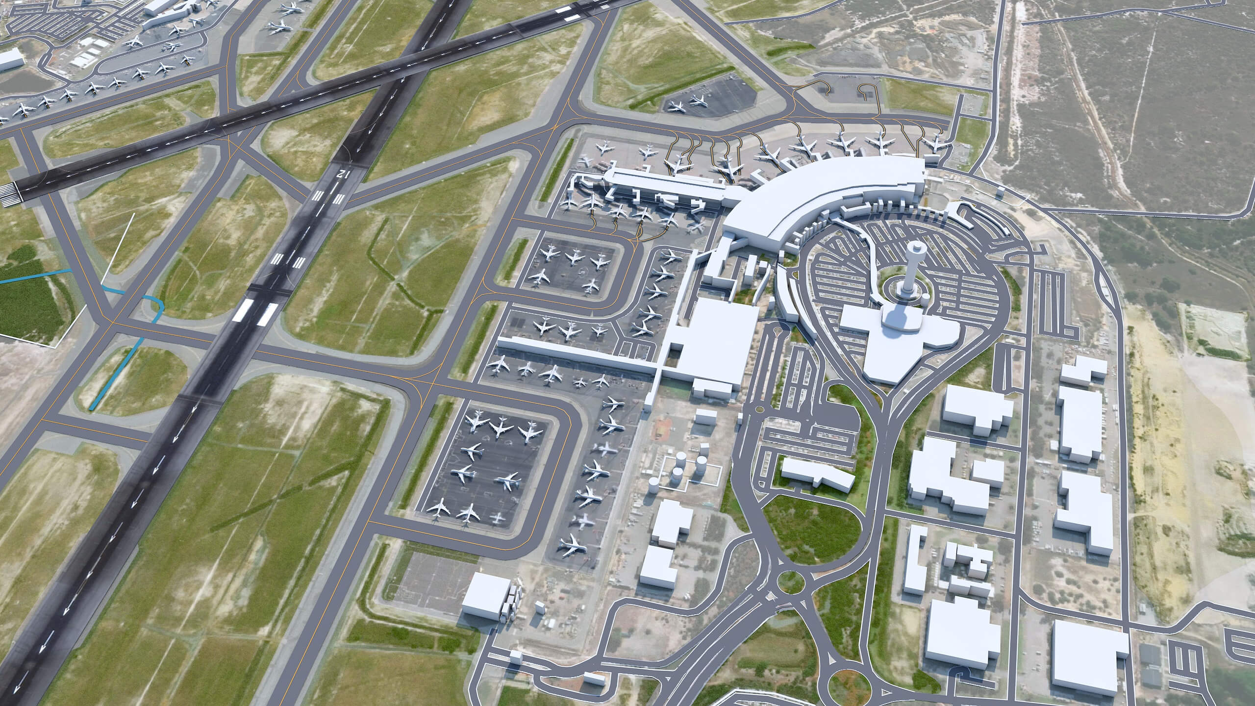 Perth Airport - 3D Model by 3dstudio
