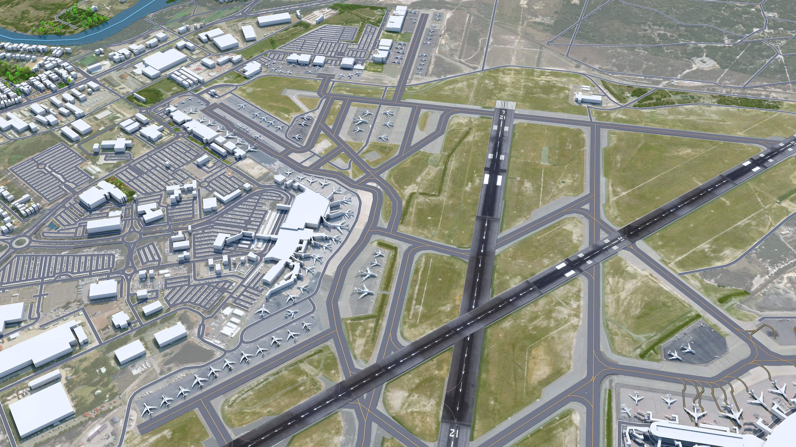 Perth Airport - 3D Model by 3dstudio