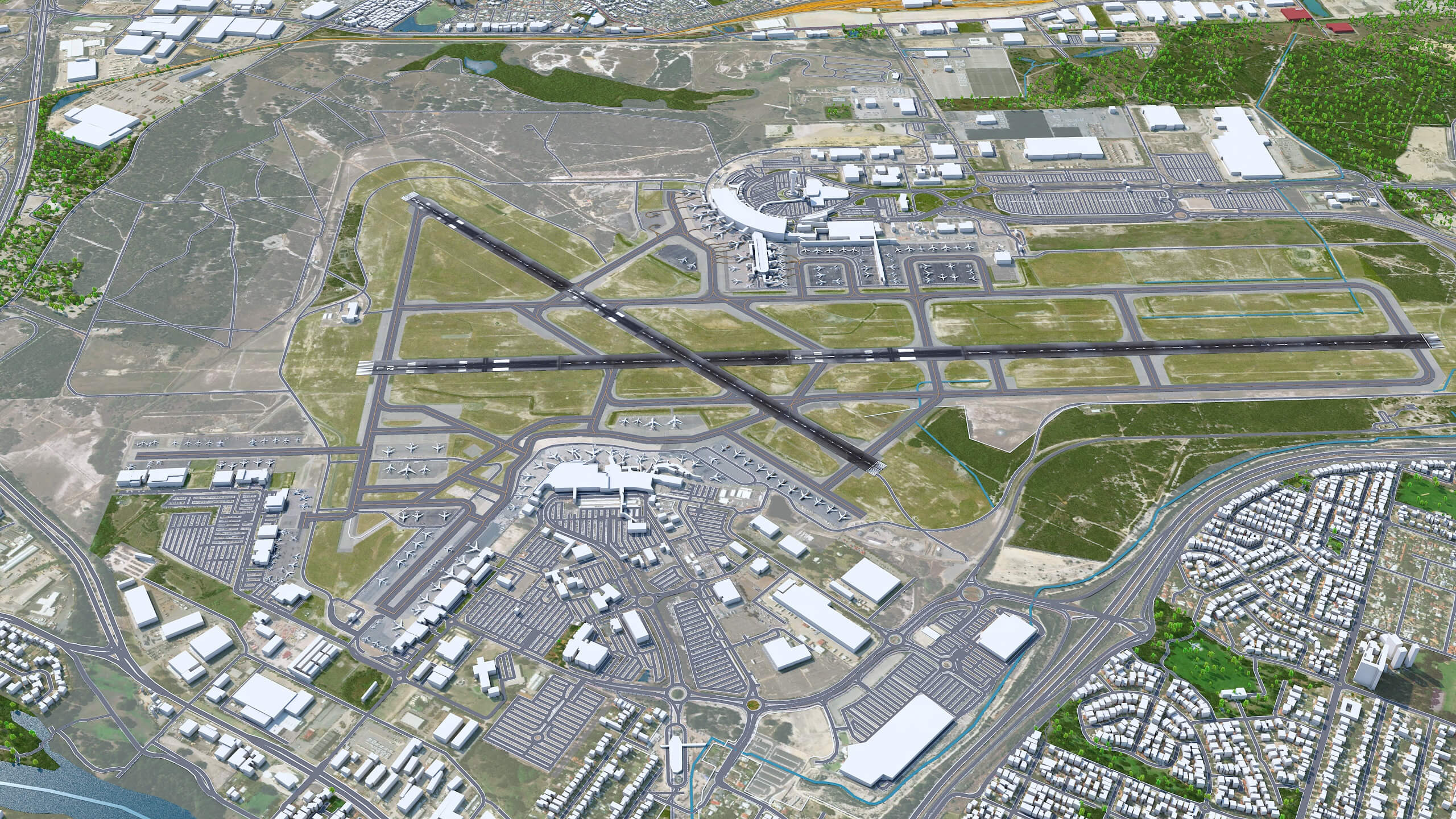 Perth Airport - 3D Model by 3dstudio
