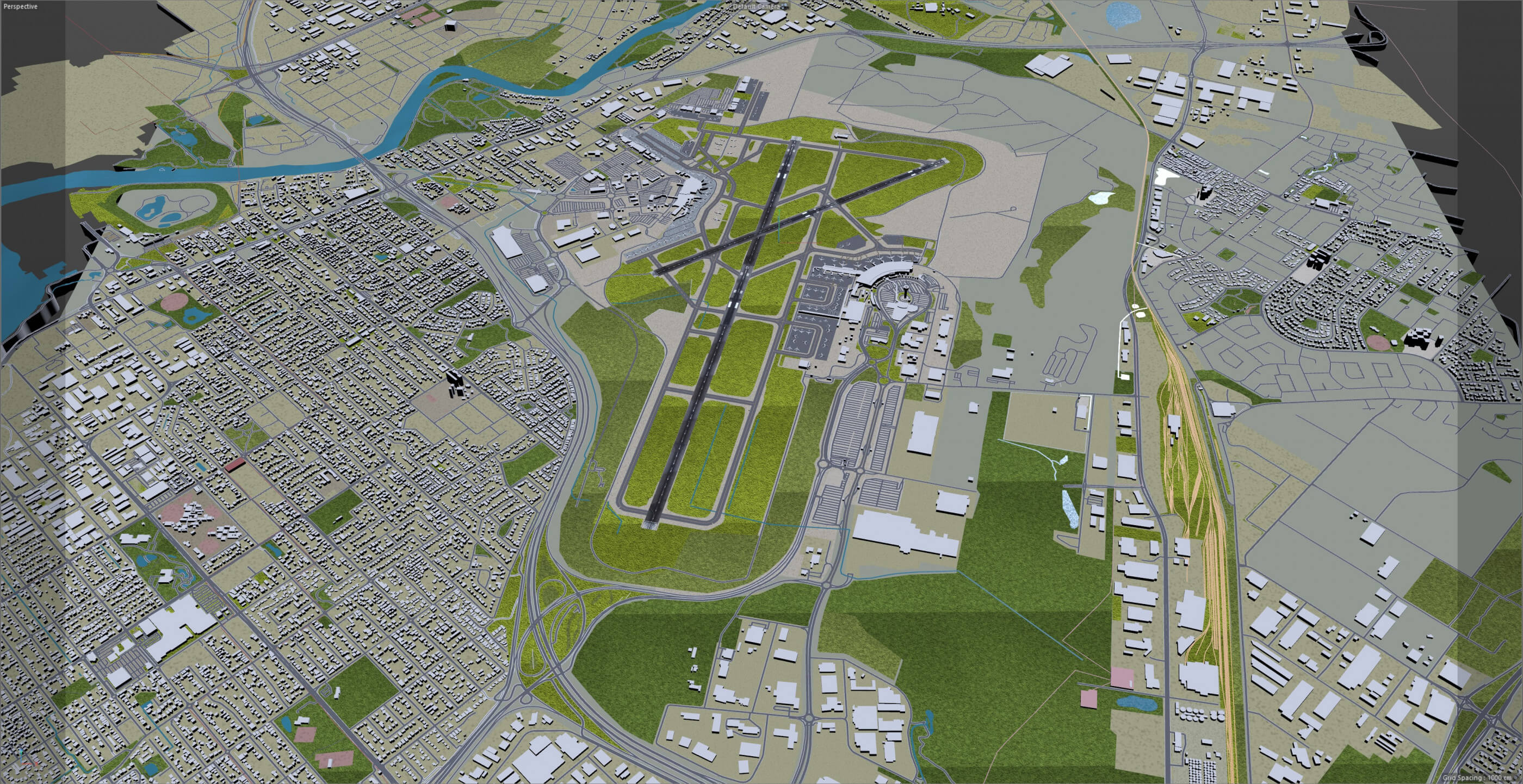 Perth Airport - 3D Model by 3dstudio