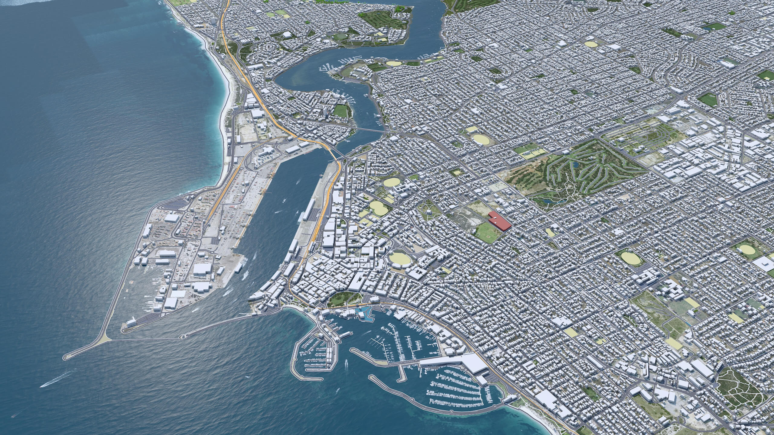 Perth City Australia 80km - 3D Model by 3dstudio