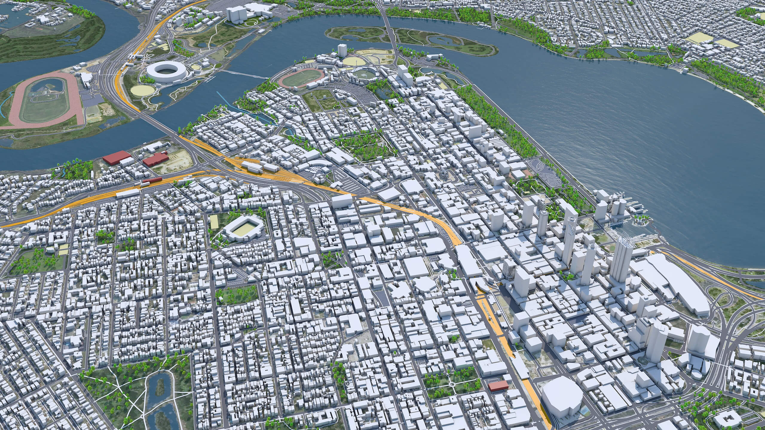 Perth City Australia 80km - 3D Model by 3dstudio