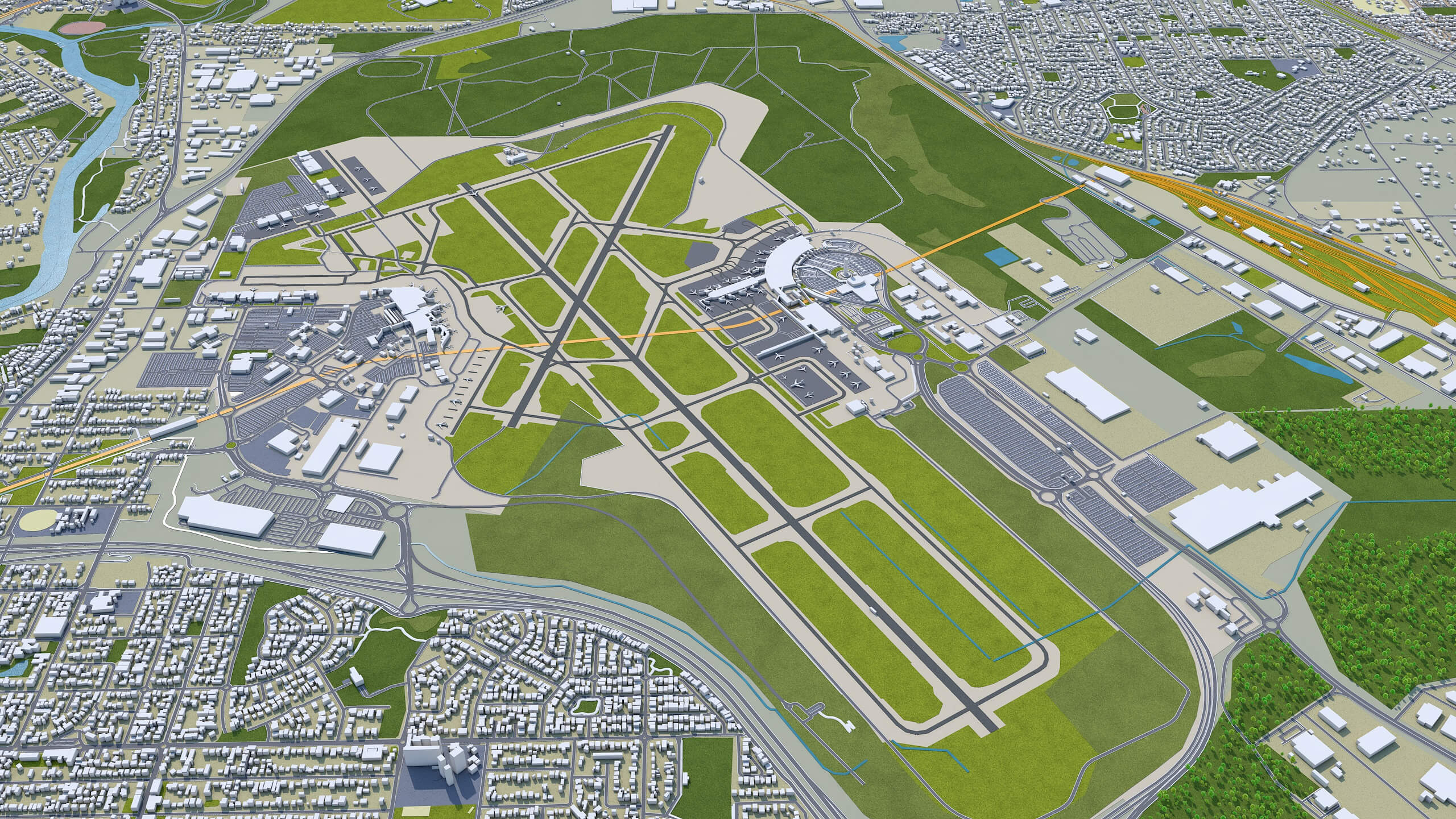 Perth City Australia 80km - 3D Model by 3dstudio