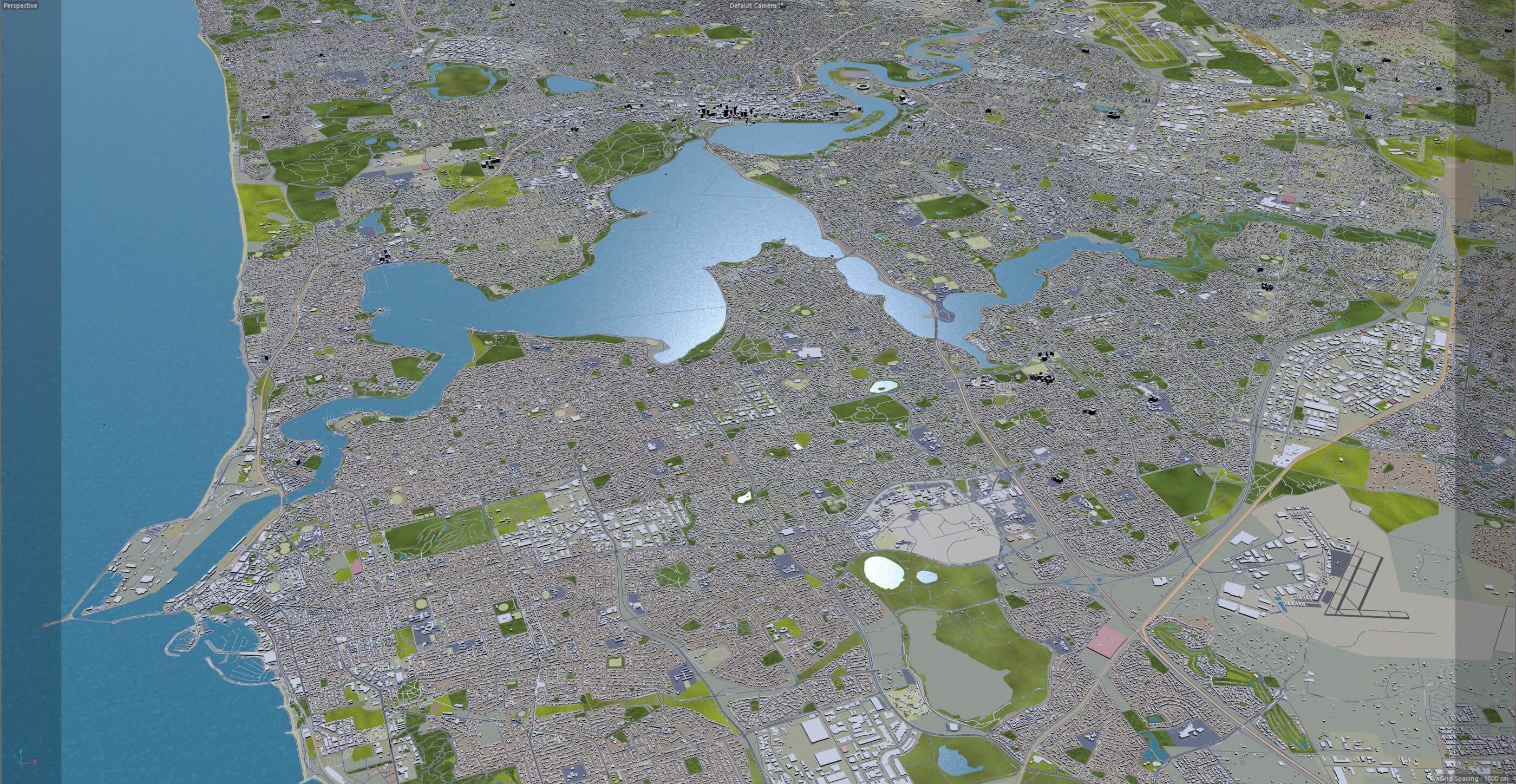 Perth City Australia 80km - 3D Model by 3dstudio