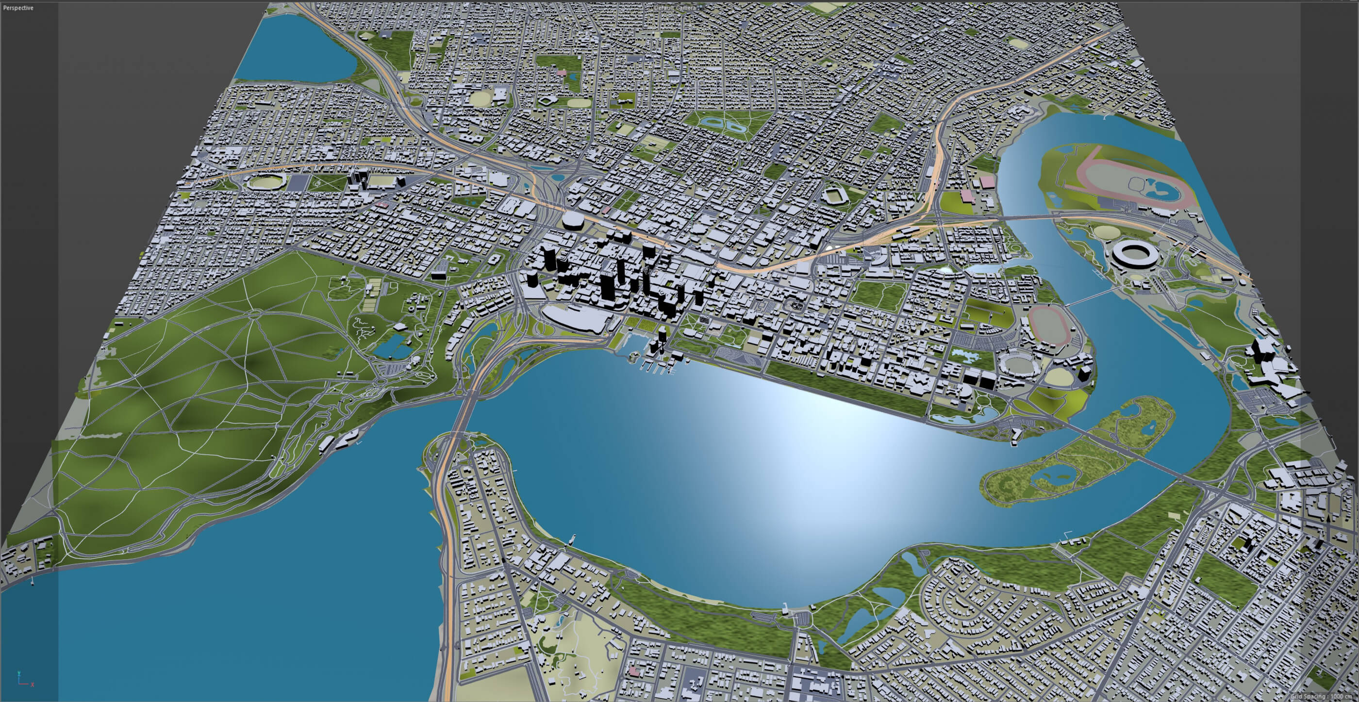Perth Downtown City Australia 8km - 3D Model by 3dstudio
