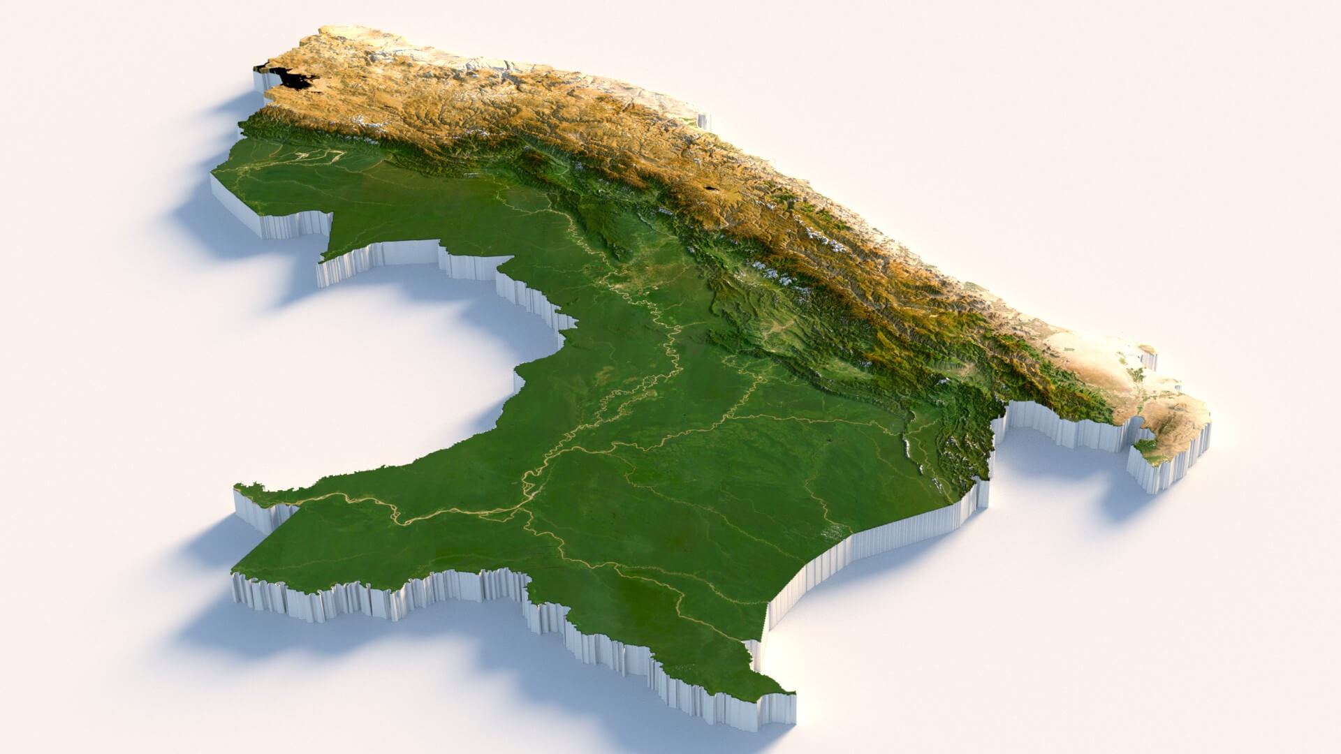 Peru Piruw Terrain Map - 3D Model by 3dstudio