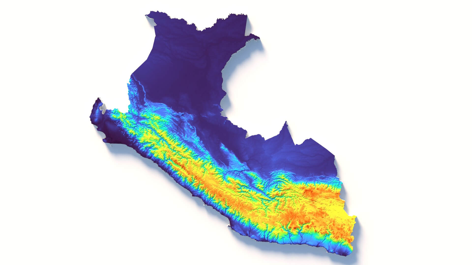 Peru Piruw Terrain Map - 3D Model by 3dstudio