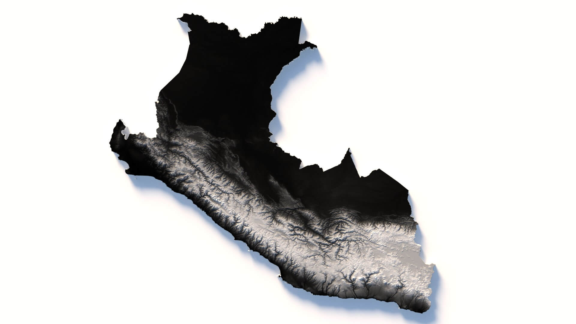 Peru Piruw Terrain Map - 3D Model by 3dstudio