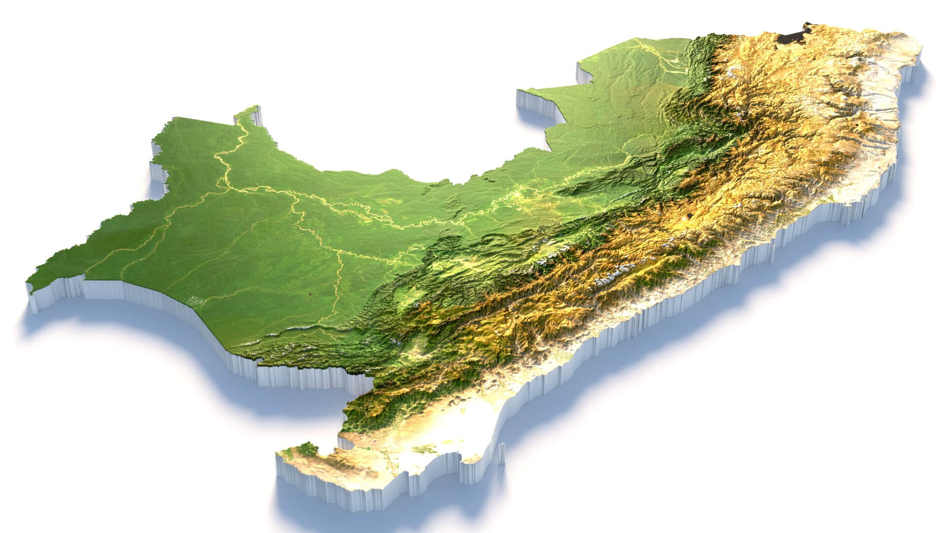 Peru Piruw Terrain Map - 3D Model by 3dstudio