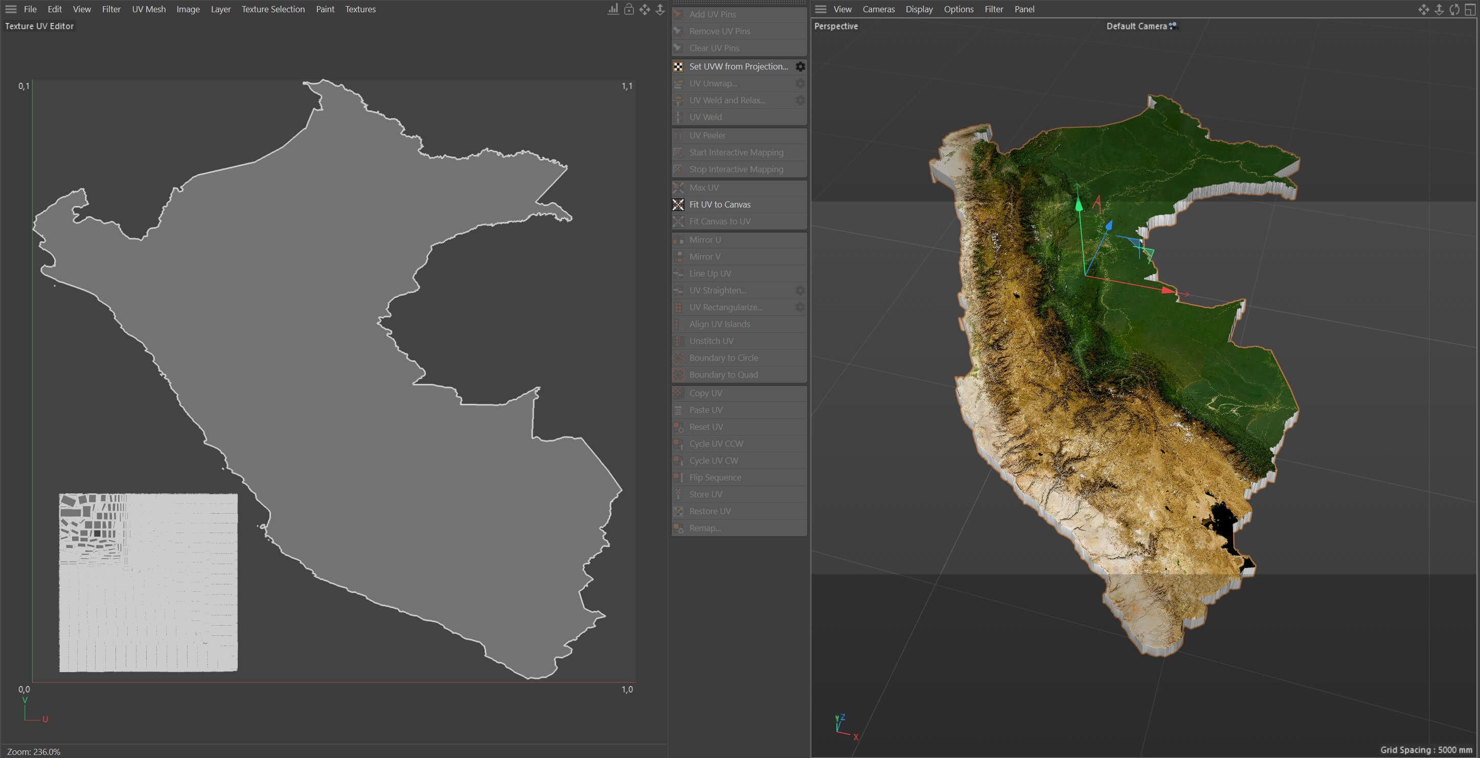 Peru Piruw Terrain Map - 3D Model by 3dstudio