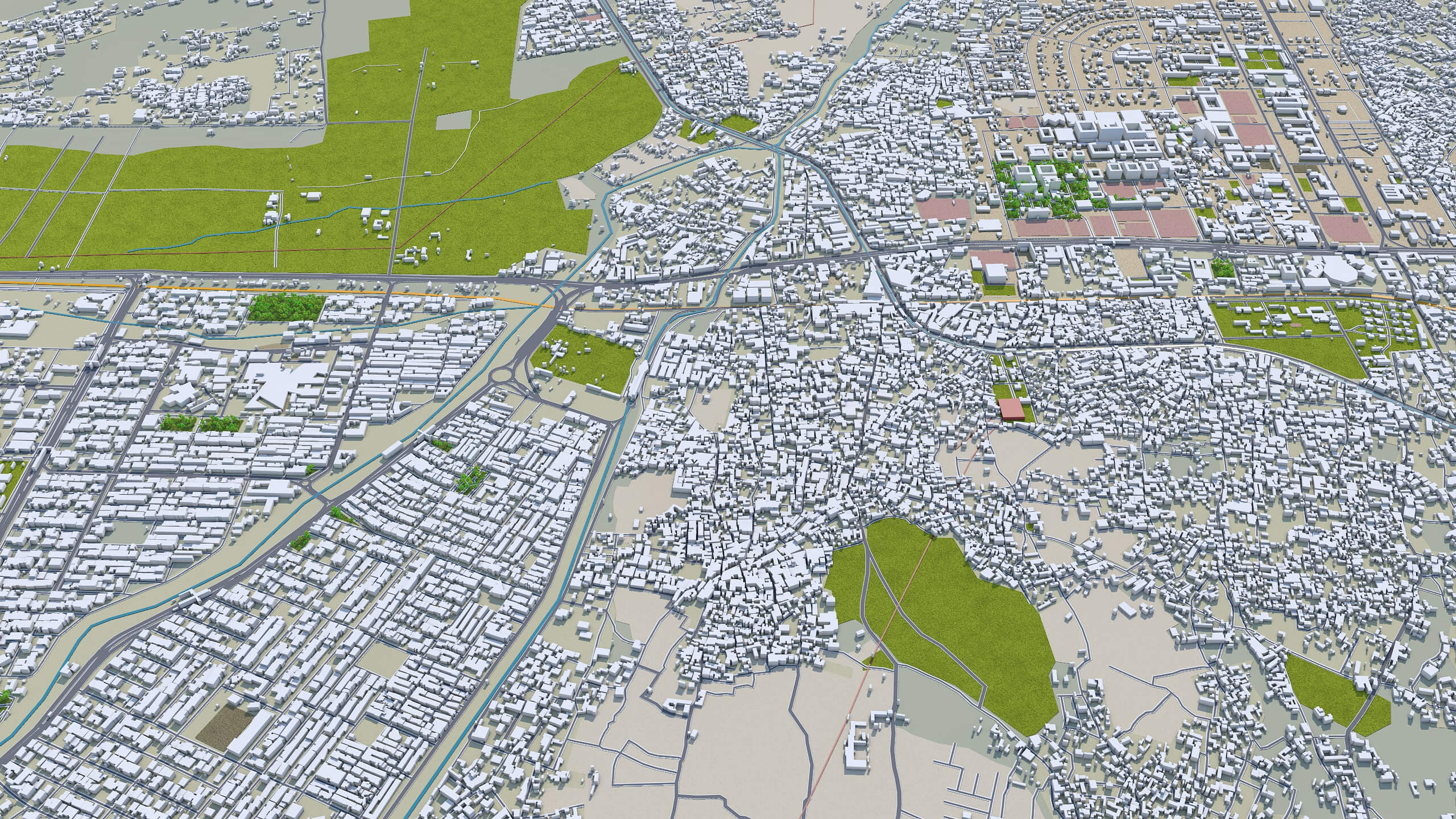 Peshawar City Pakistan 3D Model 30km by 3dstudio