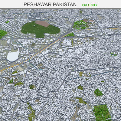 Peshawar City Pakistan 3D Model 30km by 3dstudio