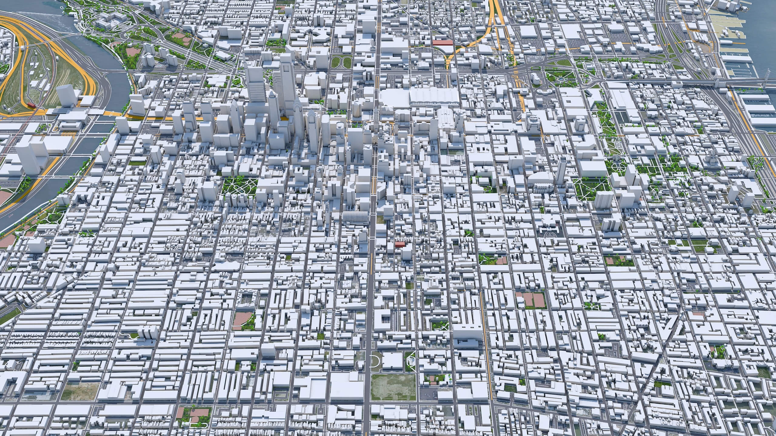 Philadelphia Downtown Pennsylvania USA 8km - 3D Model by 3dstudio