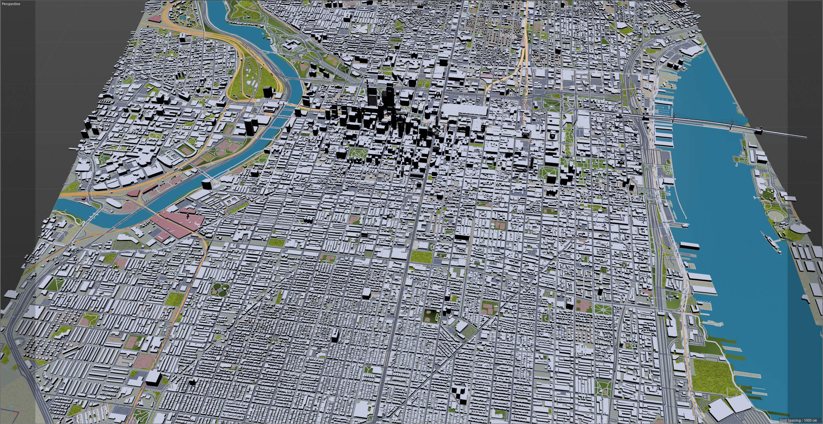 Philadelphia Downtown Pennsylvania USA 8km - 3D Model by 3dstudio
