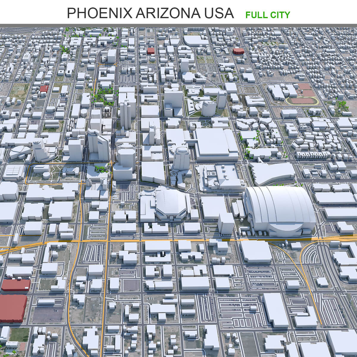 Phoenix Arizona 95km - 3D Model by 3dstudio