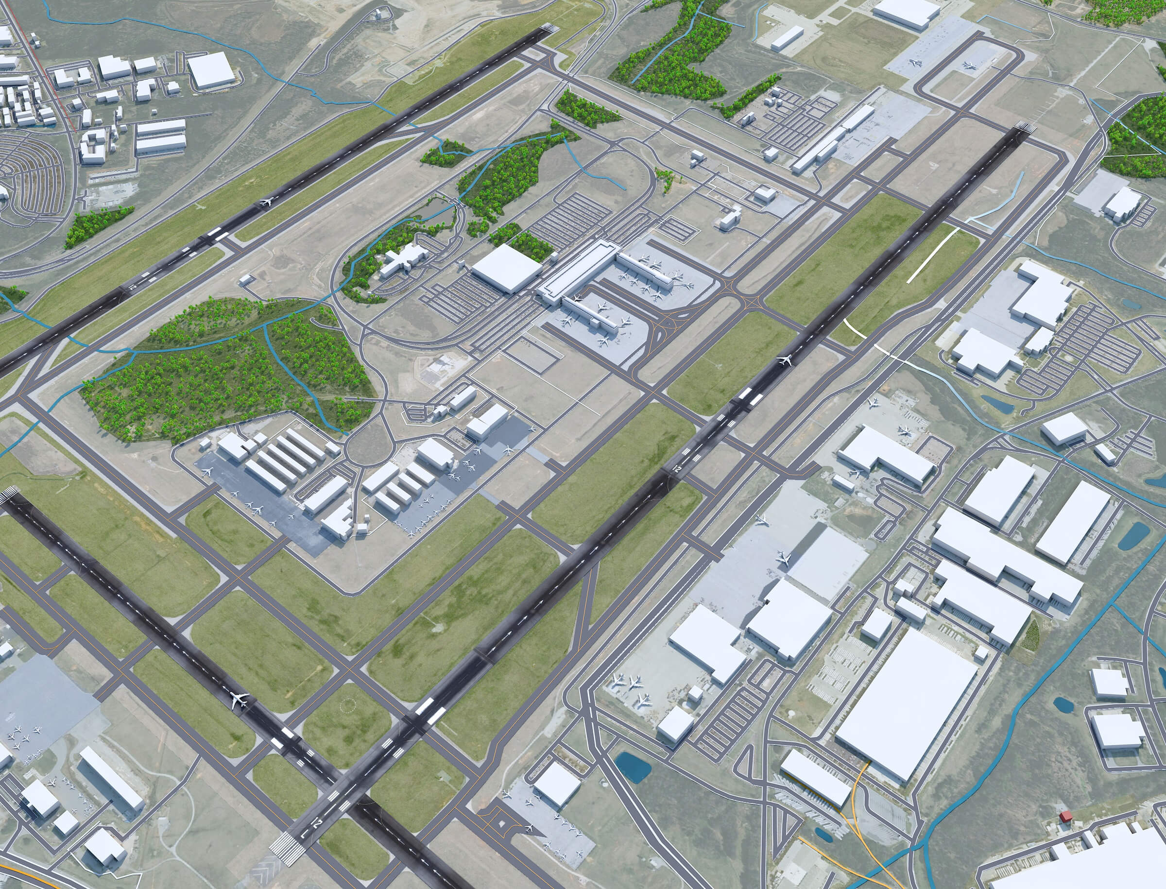 Piedmont Triad International Airport Greensboro 10km - 3D Model by 3dstudio