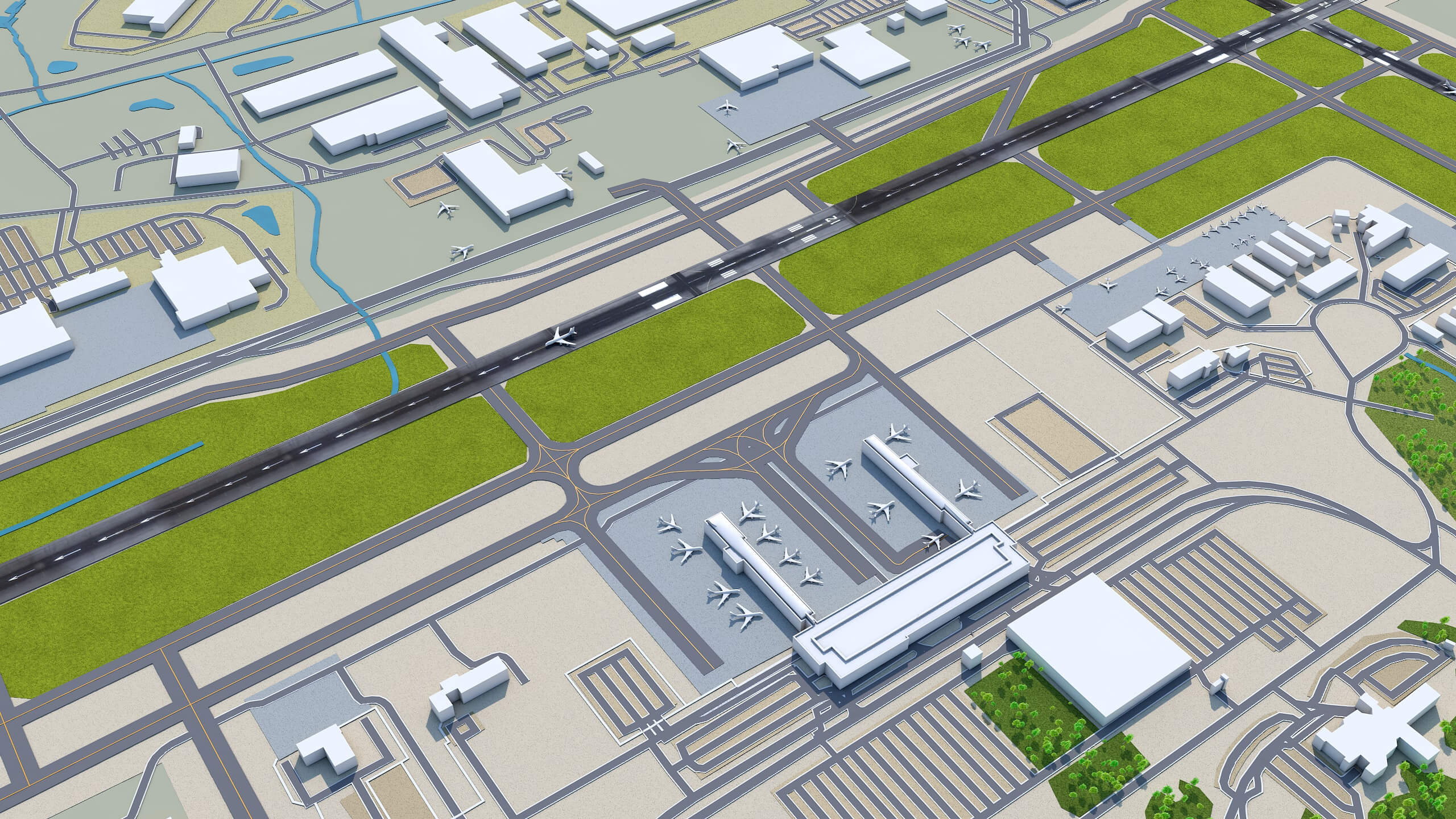 Piedmont Triad International Airport Greensboro 10km - 3D Model by 3dstudio