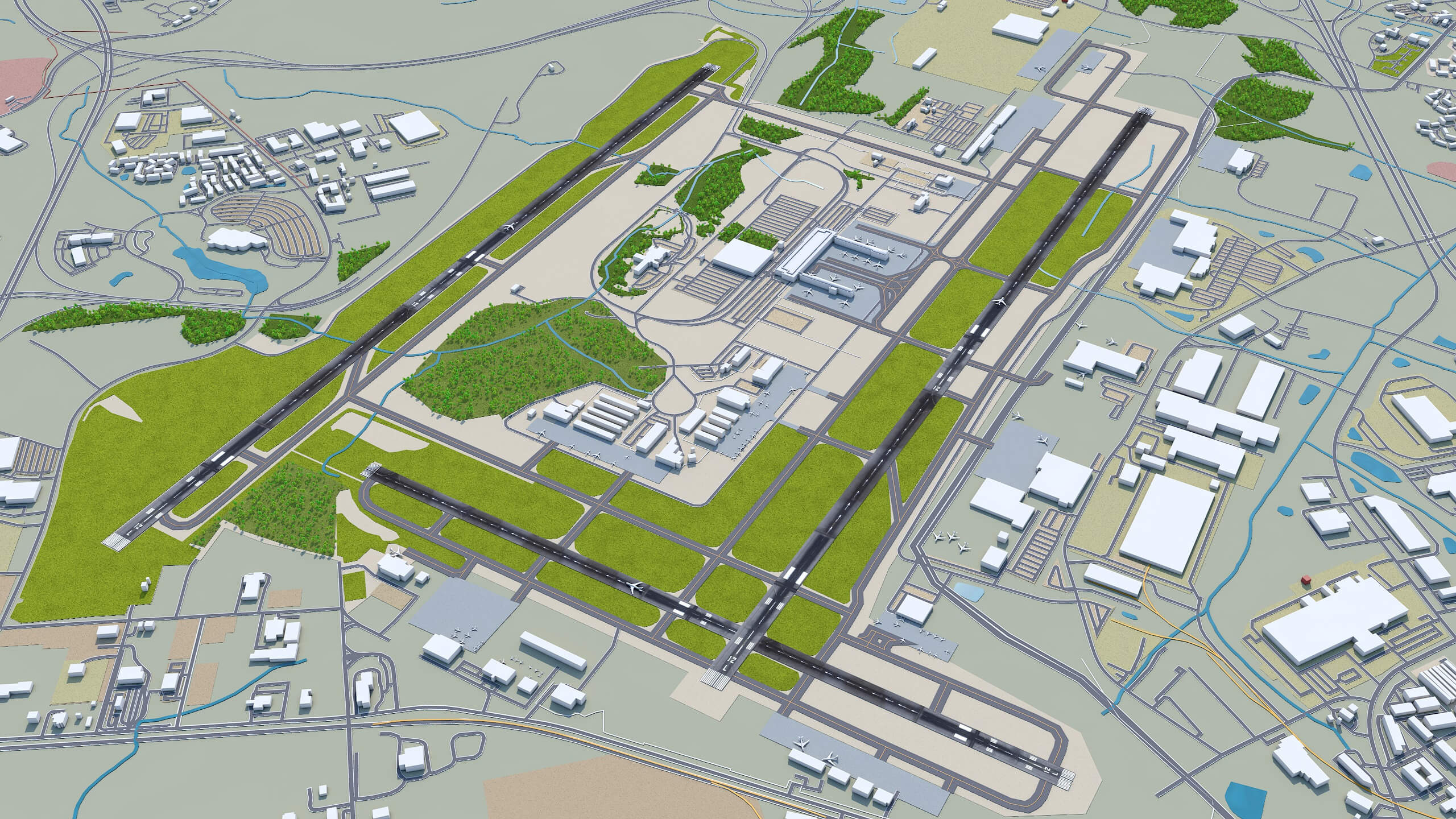 Piedmont Triad International Airport Greensboro 10km - 3D Model by 3dstudio
