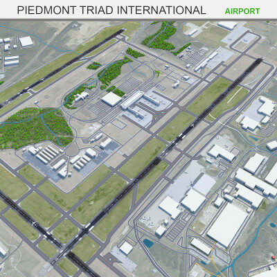 Piedmont Triad International Airport Greensboro 10km - 3D Model by 3dstudio
