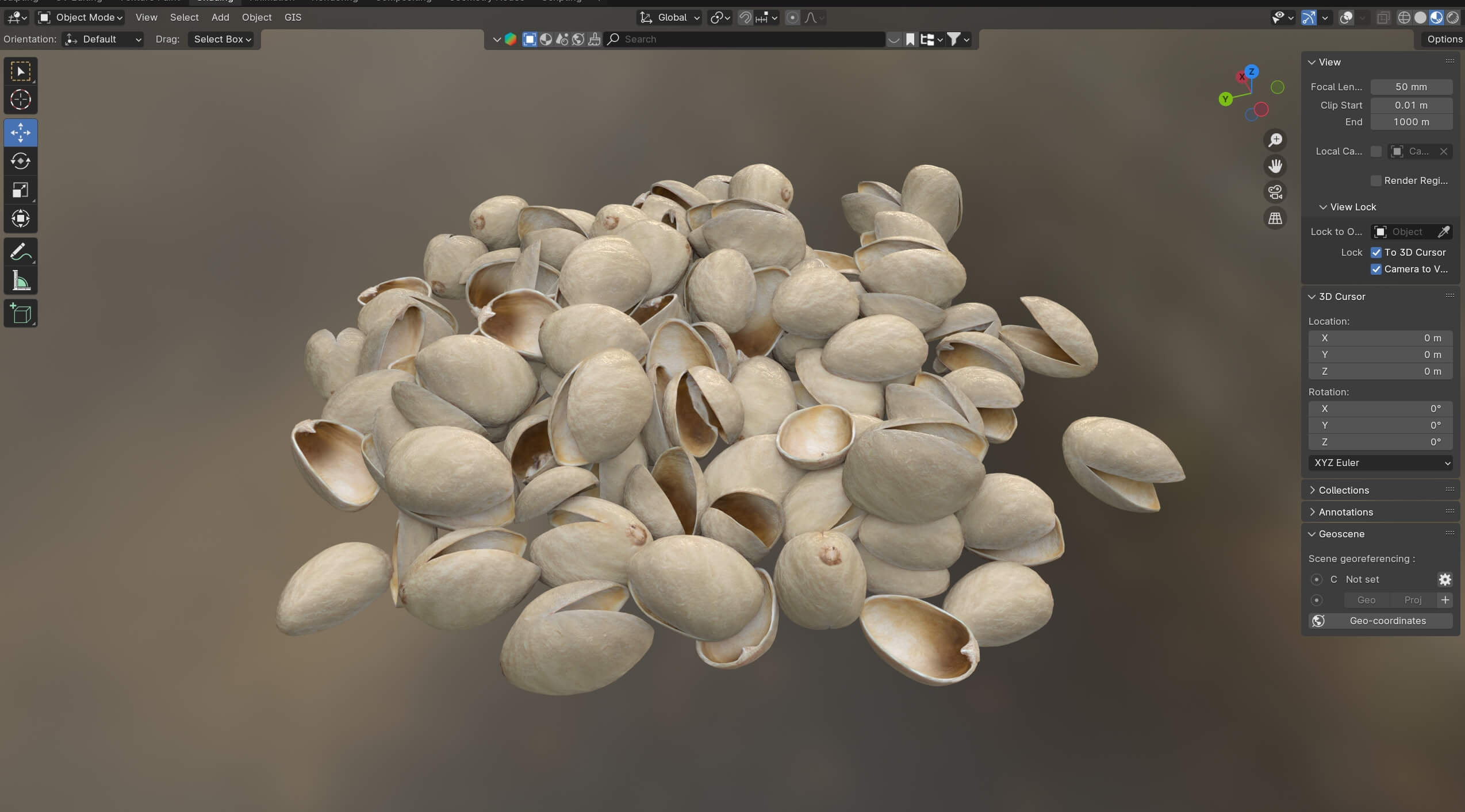 Pistachio Shell Pile - 3D Model by 3dstudio