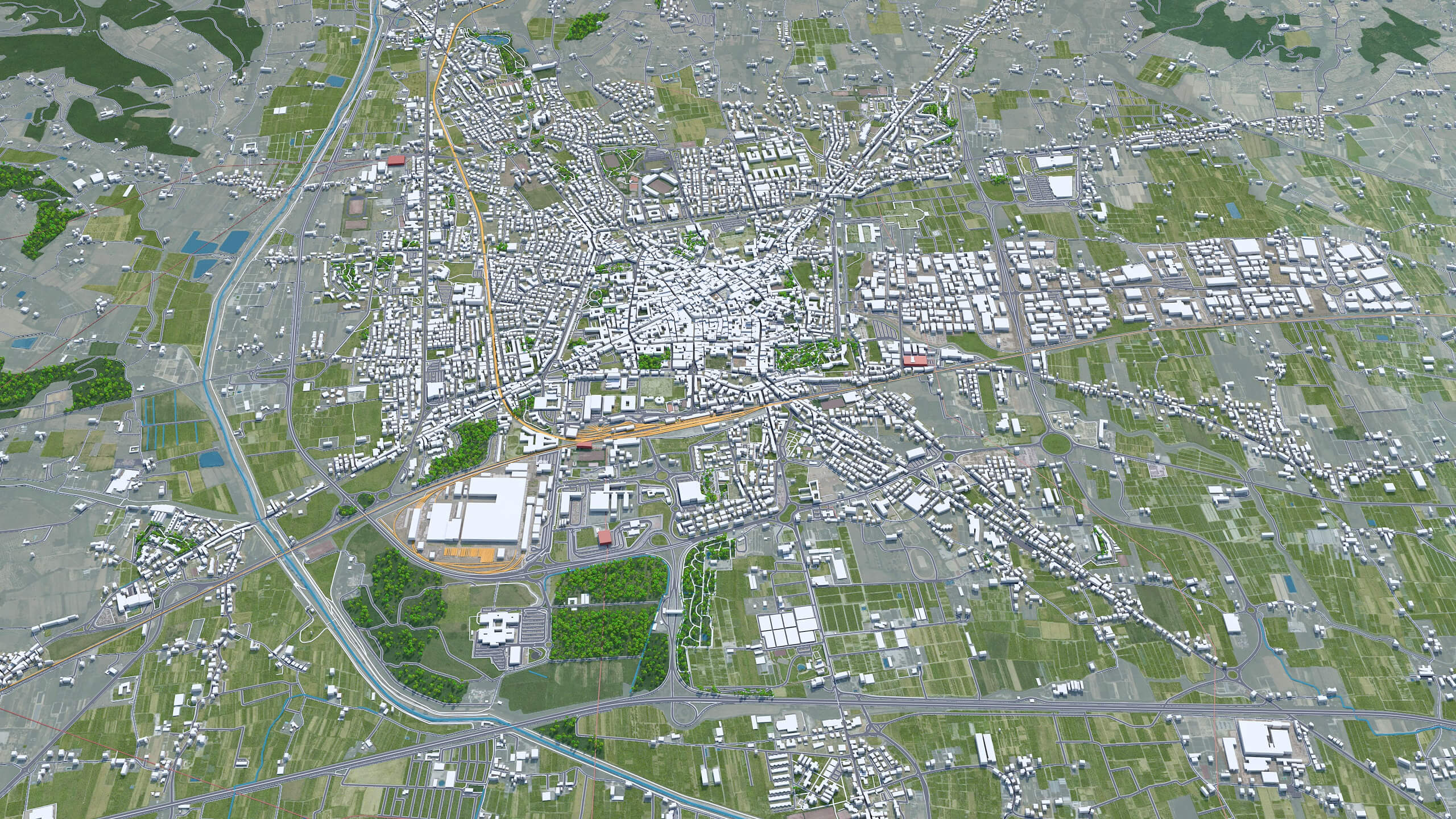 Pistoia City Italy 3D Model 30km by 3dstudio