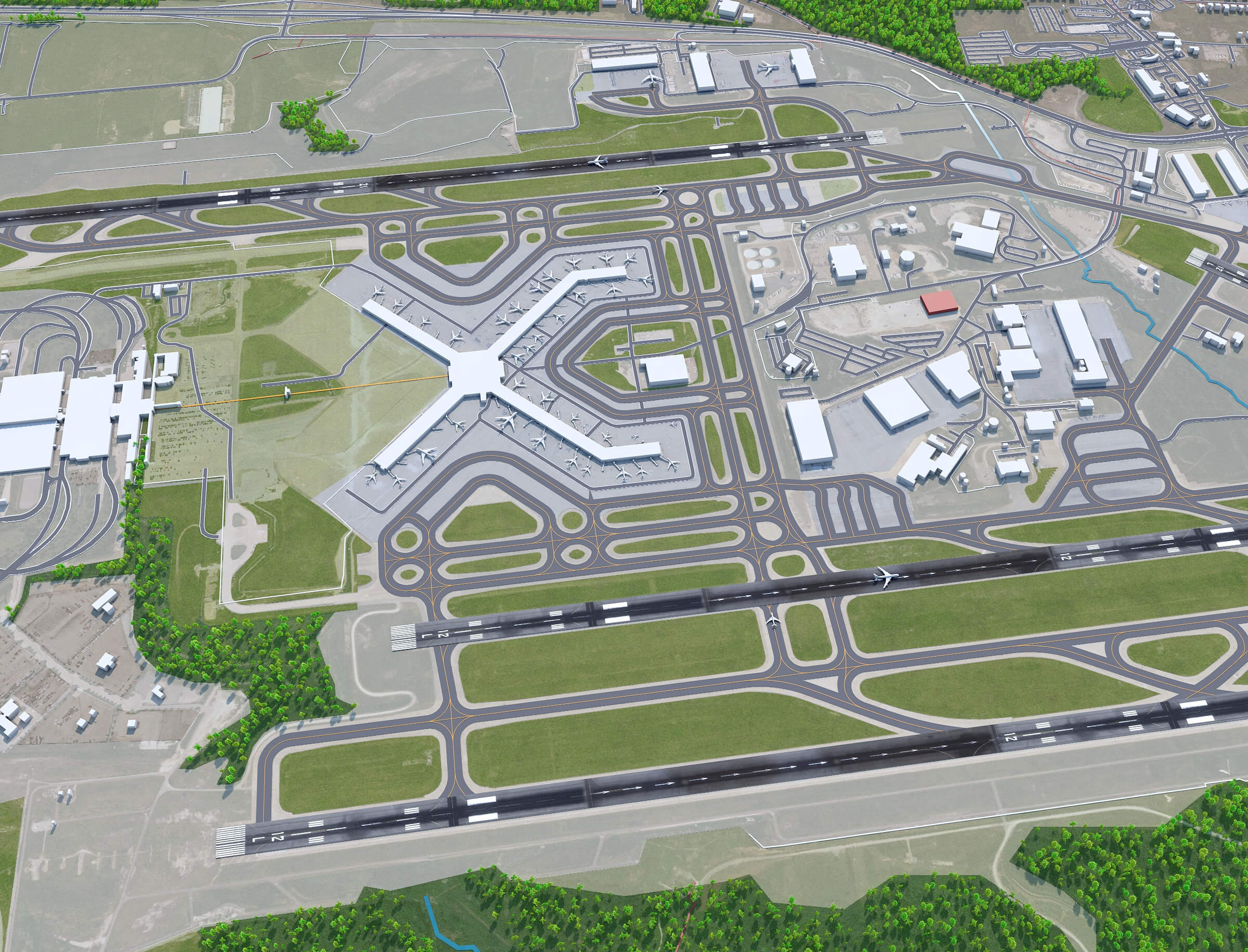 Pittsburgh Airport - 3D Model by 3dstudio