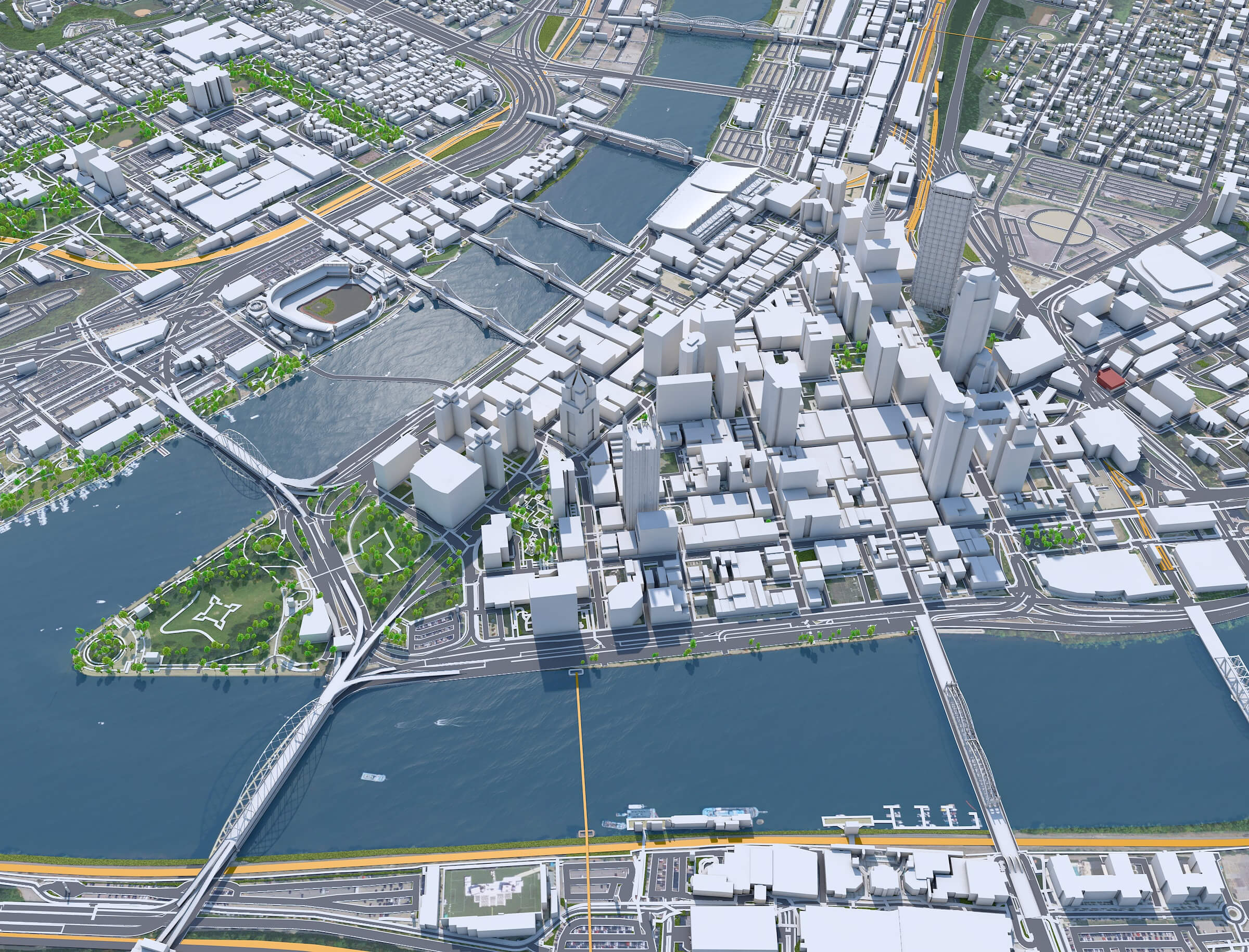 Pittsburgh Downtown Pennsylvania USA 8km - 3D Model by 3dstudio