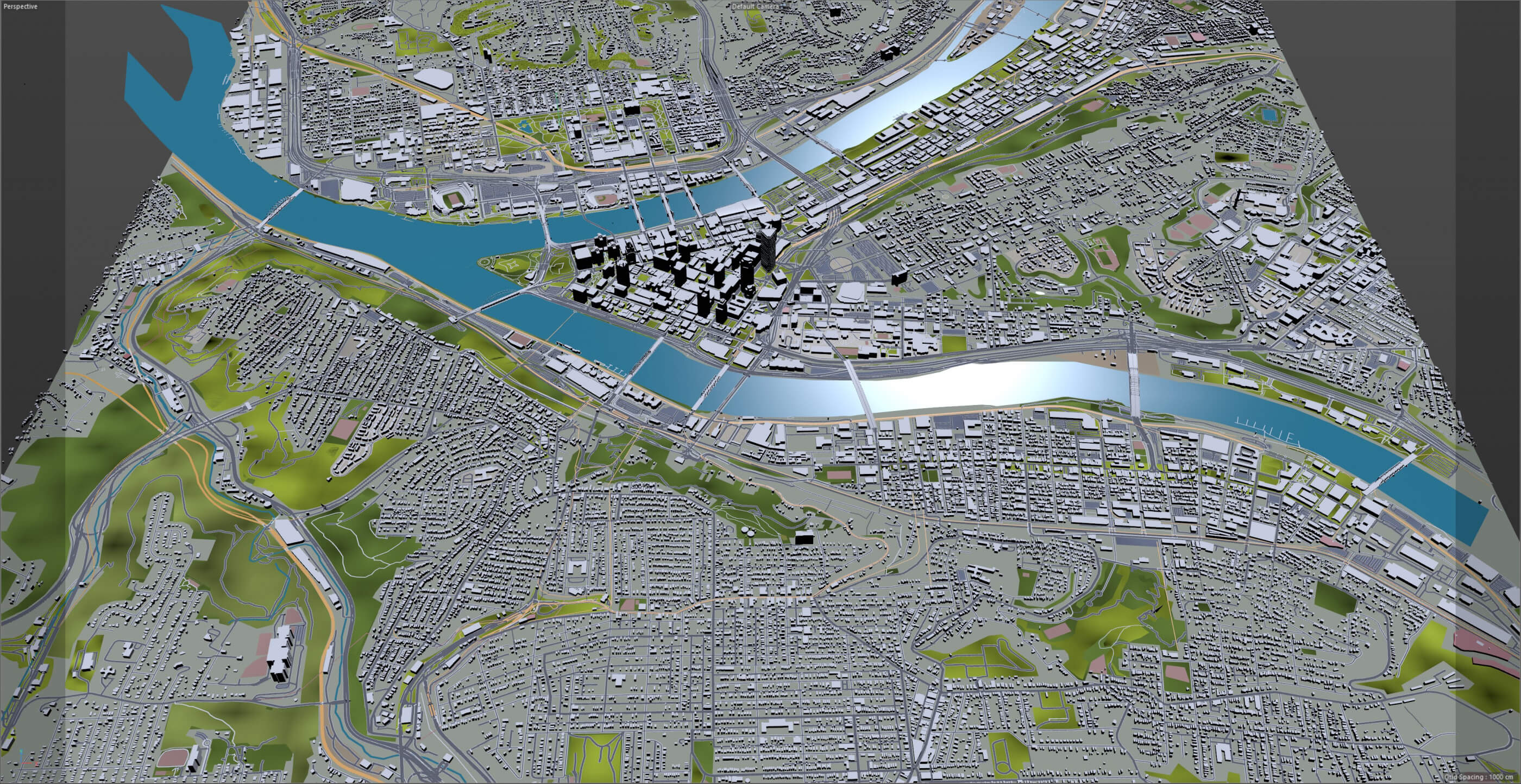 Pittsburgh Downtown Pennsylvania USA 8km - 3D Model by 3dstudio