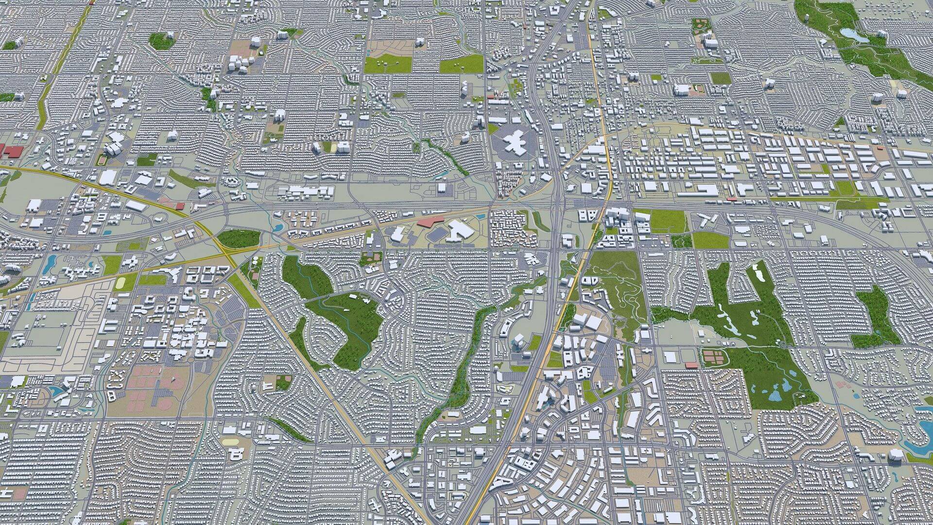 Plano, Texas USA 40km - 3D Model by 3dstudio