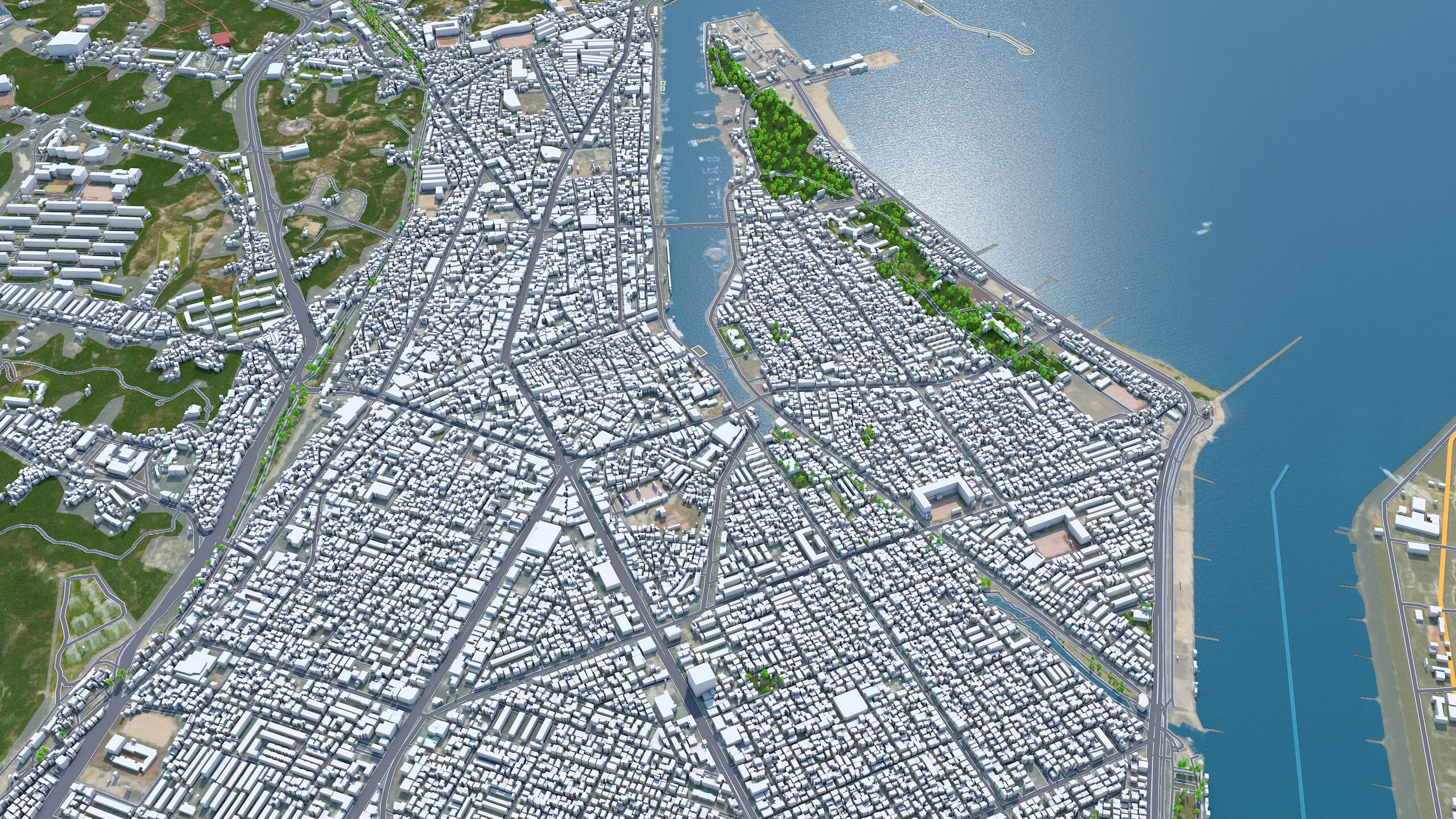 Pohang City South Korea 3D Model 60km by 3dstudio