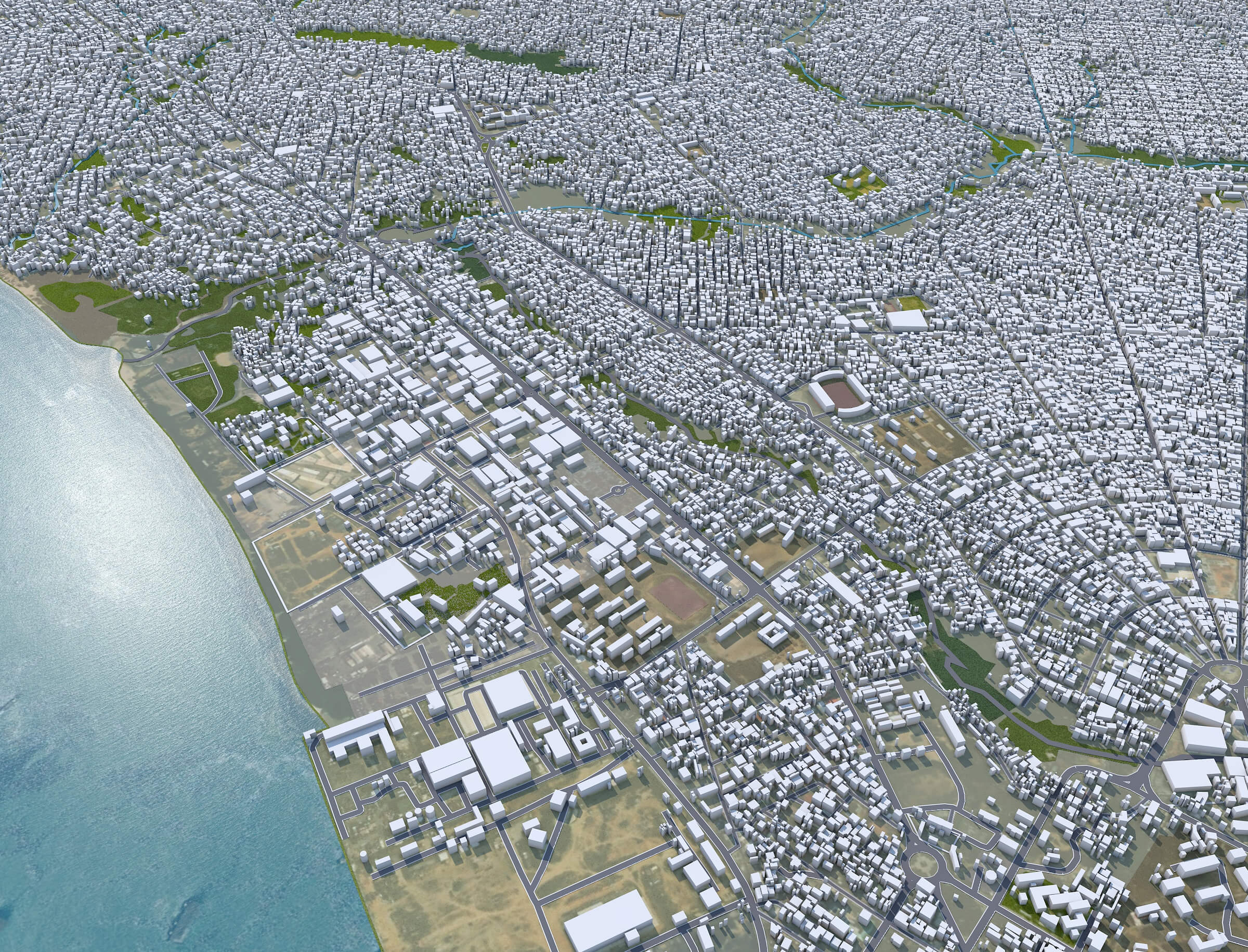 Pointe Noire Republic of The Congo 3D Model 30km by 3dstudio