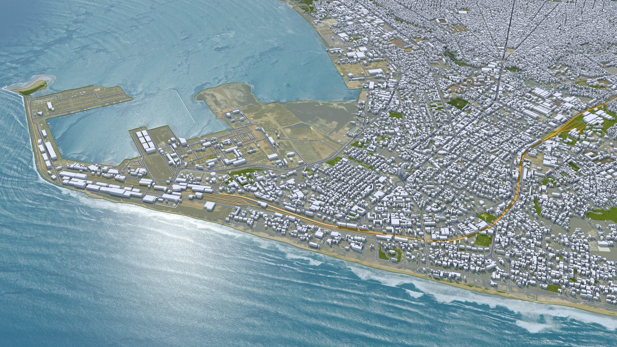 Pointe Noire Republic of The Congo 3D Model 30km by 3dstudio