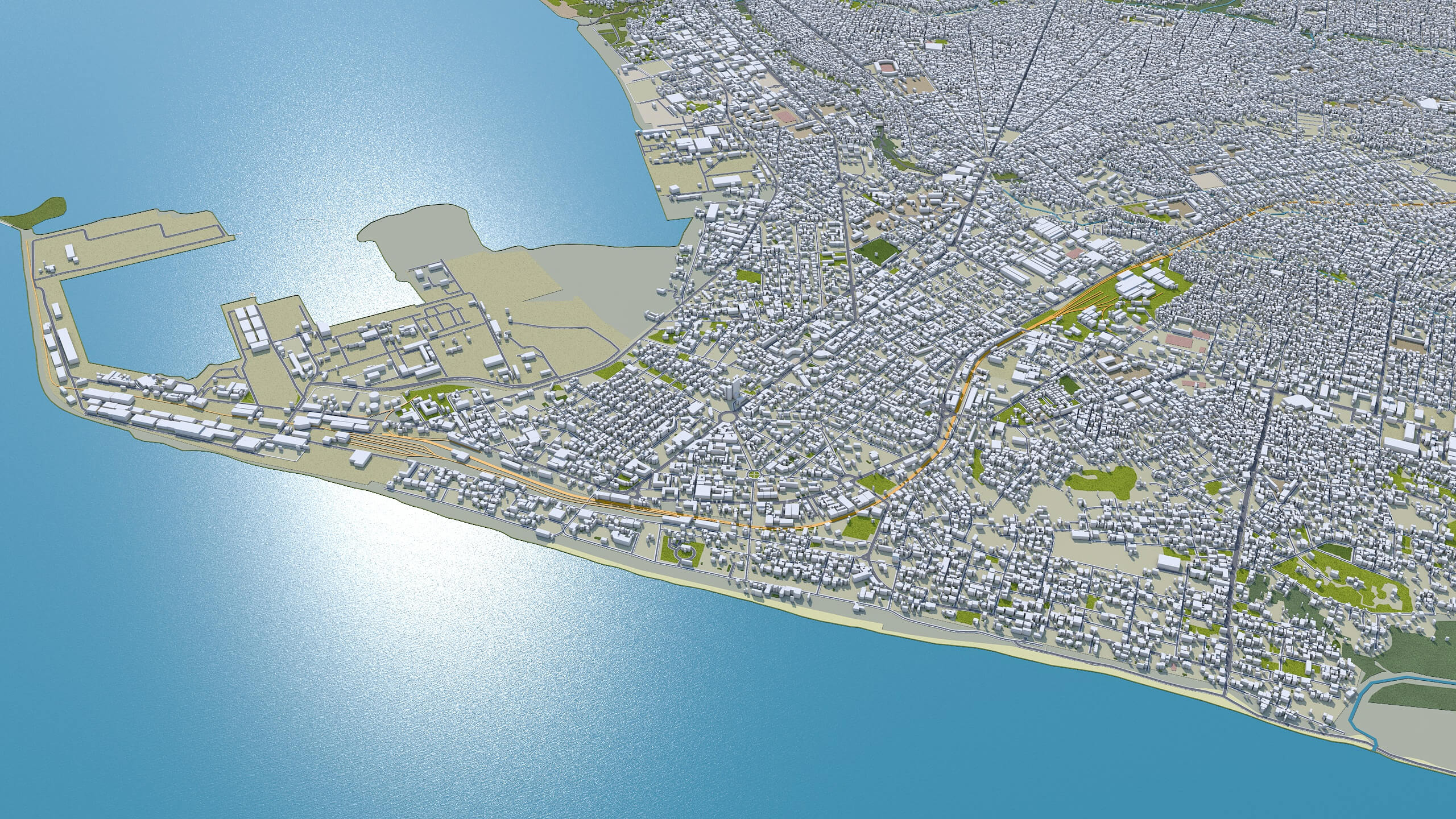 Pointe Noire Republic of The Congo 3D Model 30km by 3dstudio