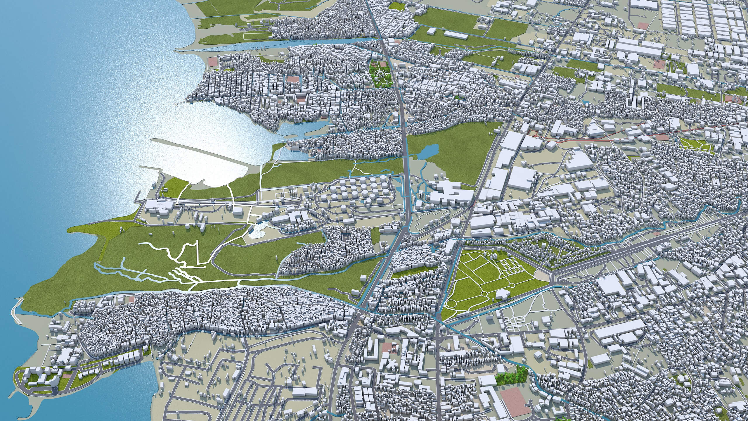 Port Au City Prince Haiti 3D Model 20km by 3dstudio