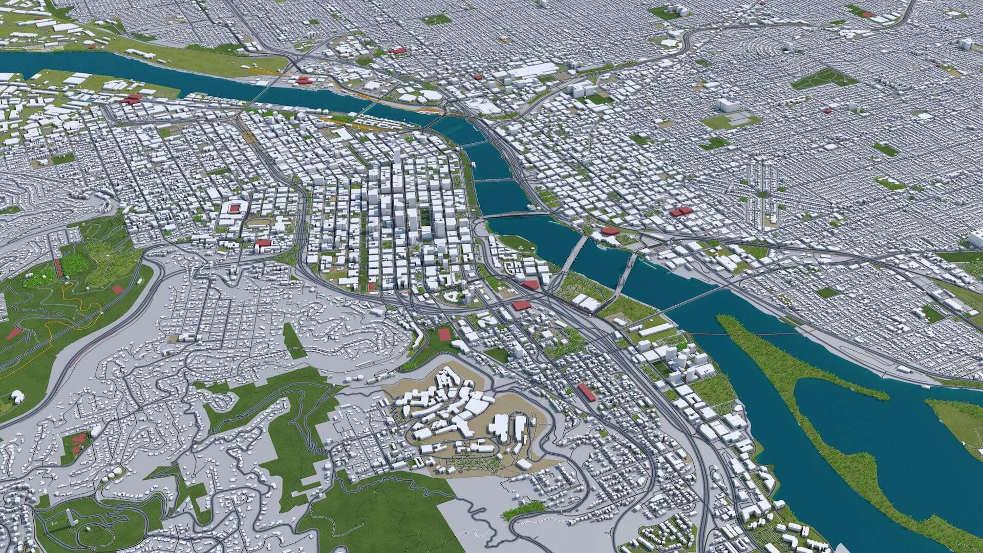 Portland Oregon 50km - 3D Model by 3dstudio
