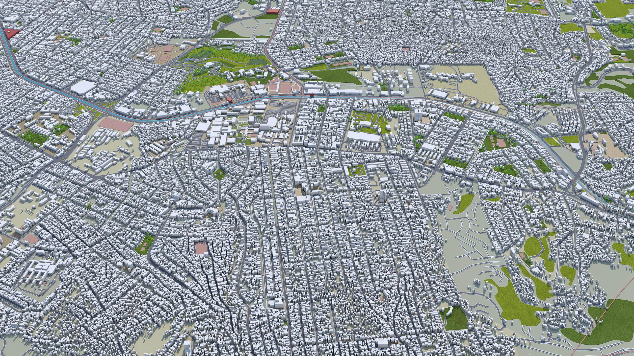 Porto City Alegre Brazil 3D Model 35km by 3dstudio